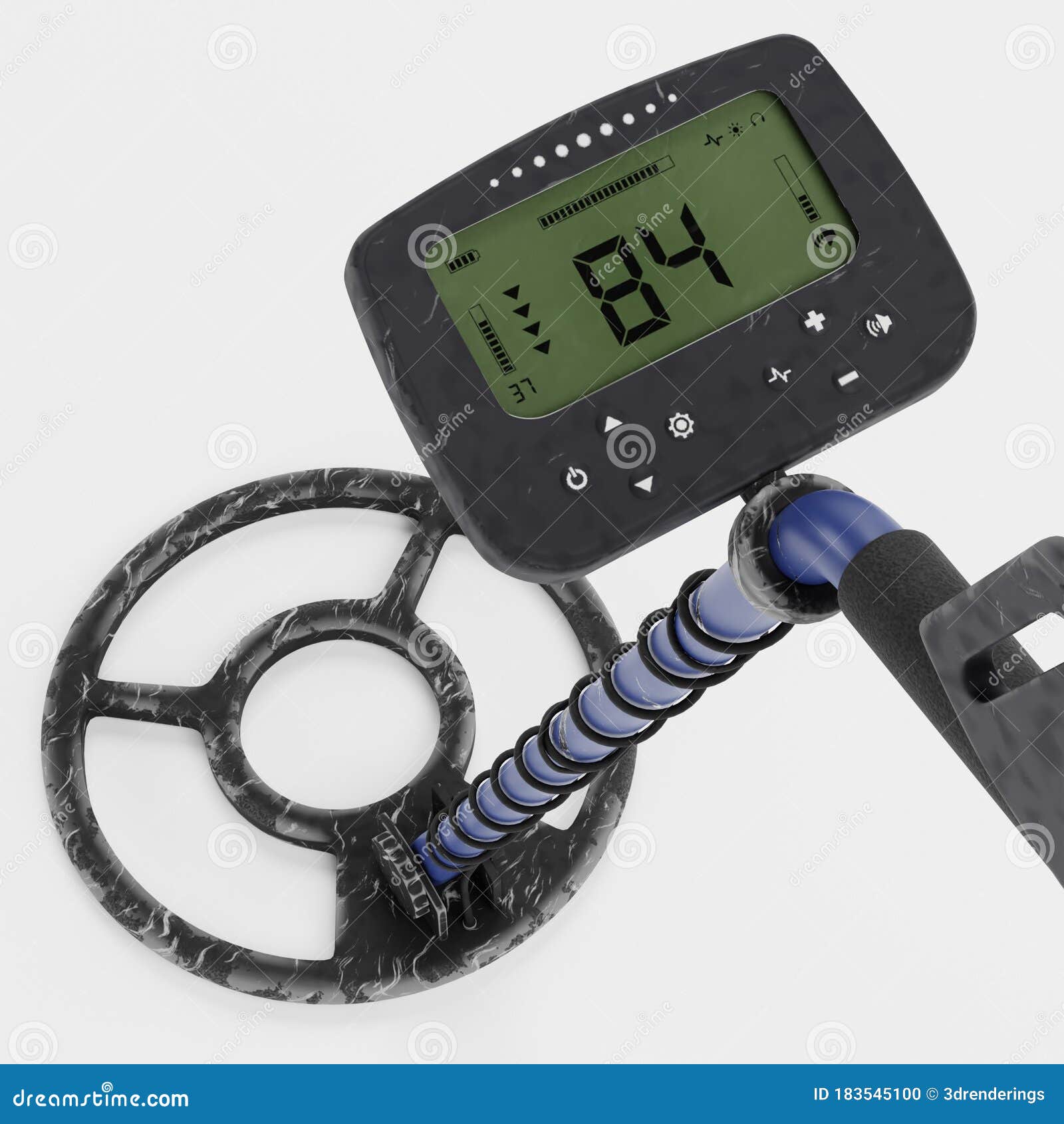 3D Render of Metal Detector Stock Illustration - Illustration of ...