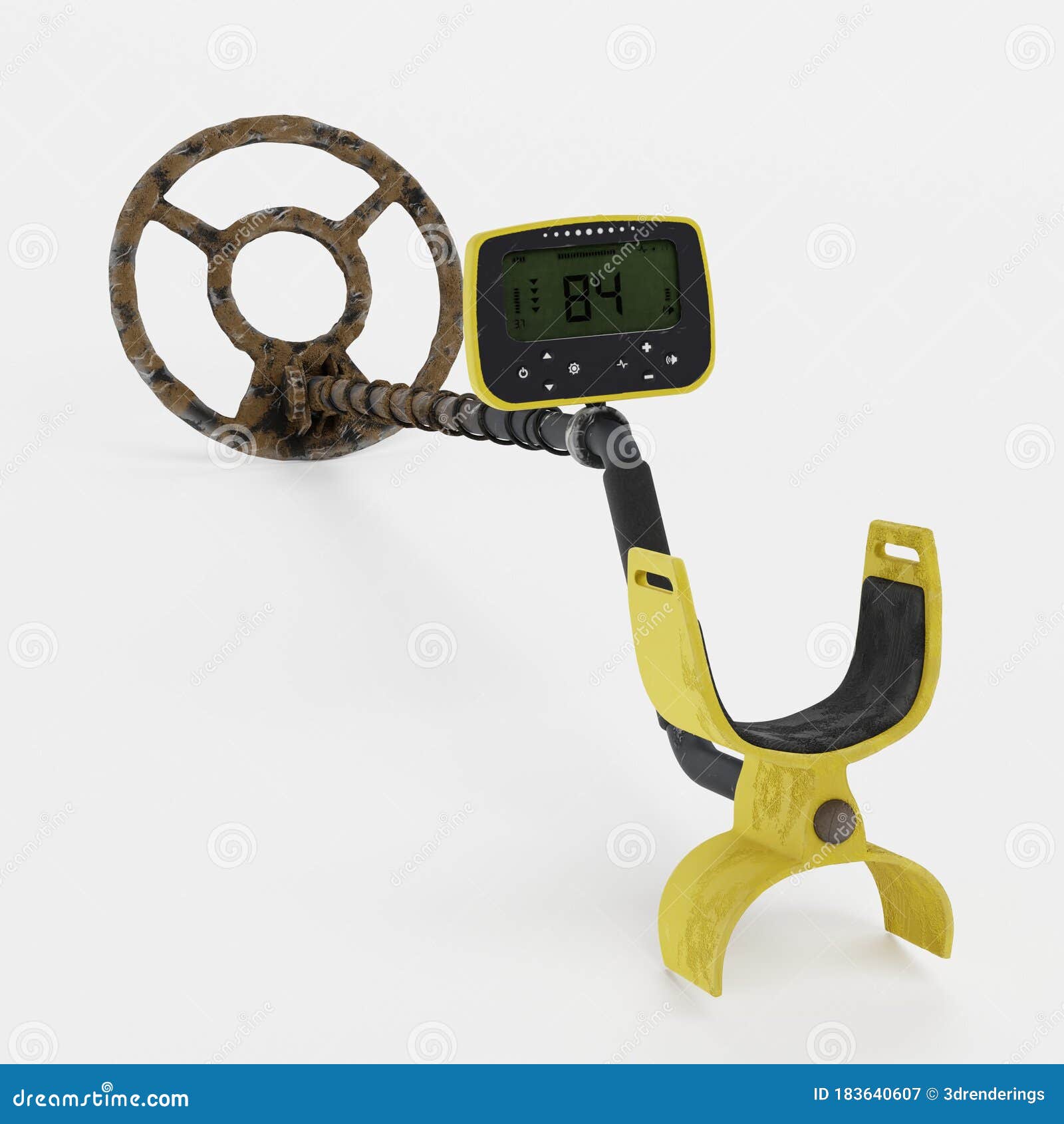 3D Render of Metal Detector Stock Illustration - Illustration of ...
