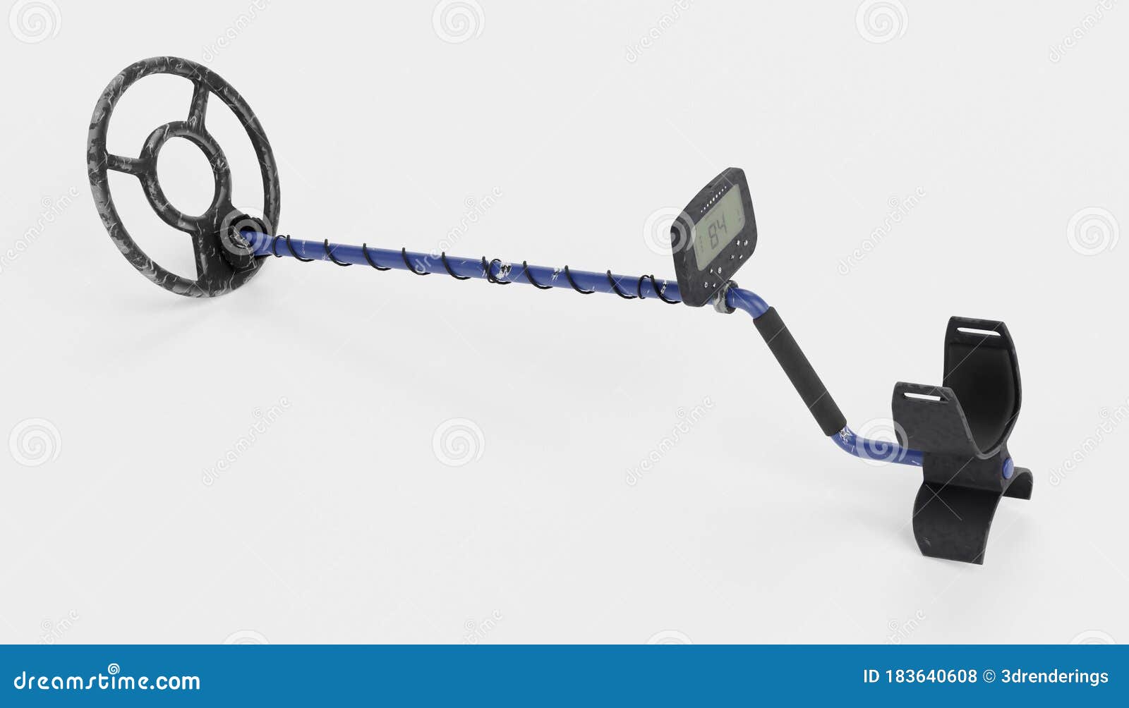 3D Render of Metal Detector Stock Illustration - Illustration of held ...