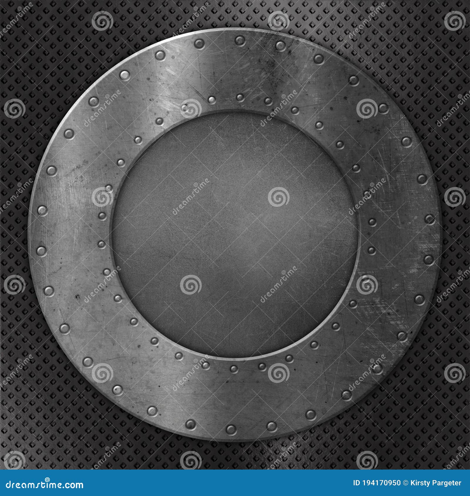 3D Metal Plate Design with Rivets Background Stock Illustration ...