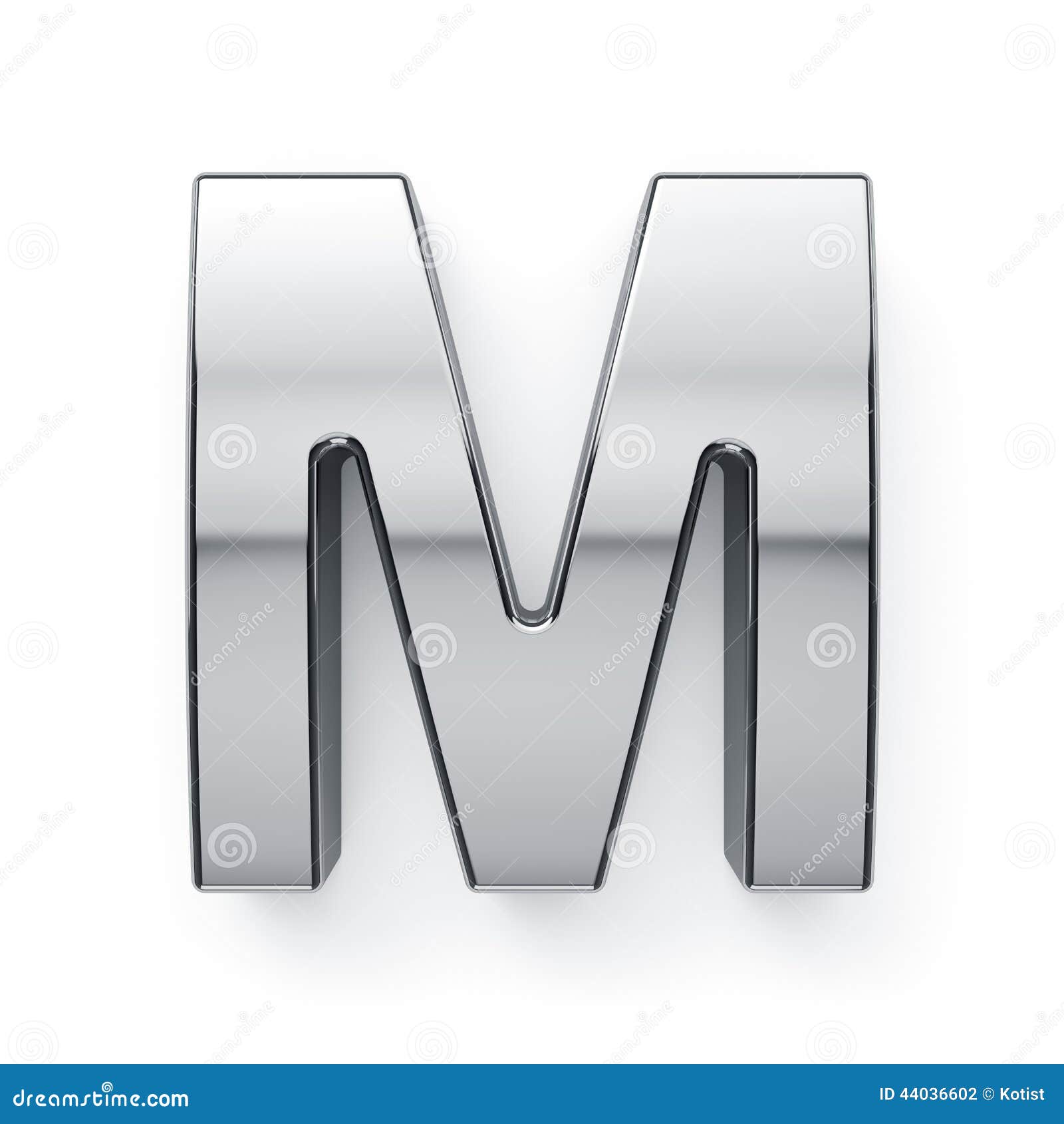 3d Render of Metalic Alphabet Letter Simbol - M Stock Illustration ...