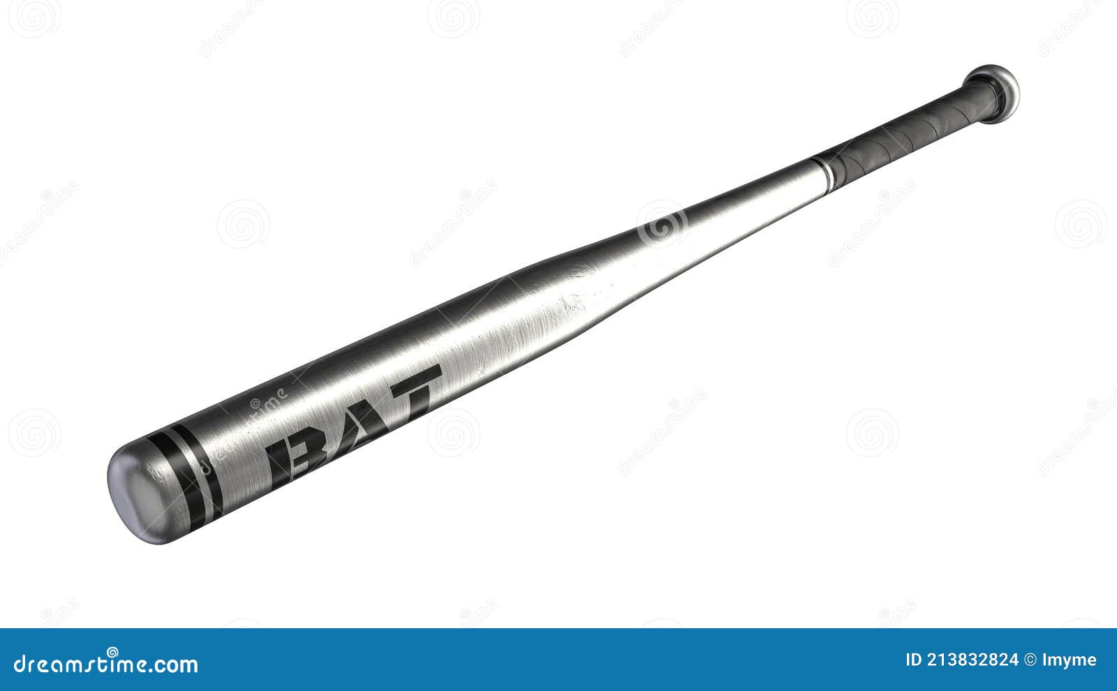 3D Render of Metallic Baseball Bat Isolated on White Stock Illustration ...