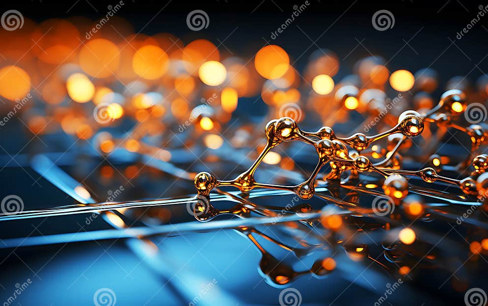 3d Render for Micro of Molecules, Laboratory and Molecular Structure.on ...