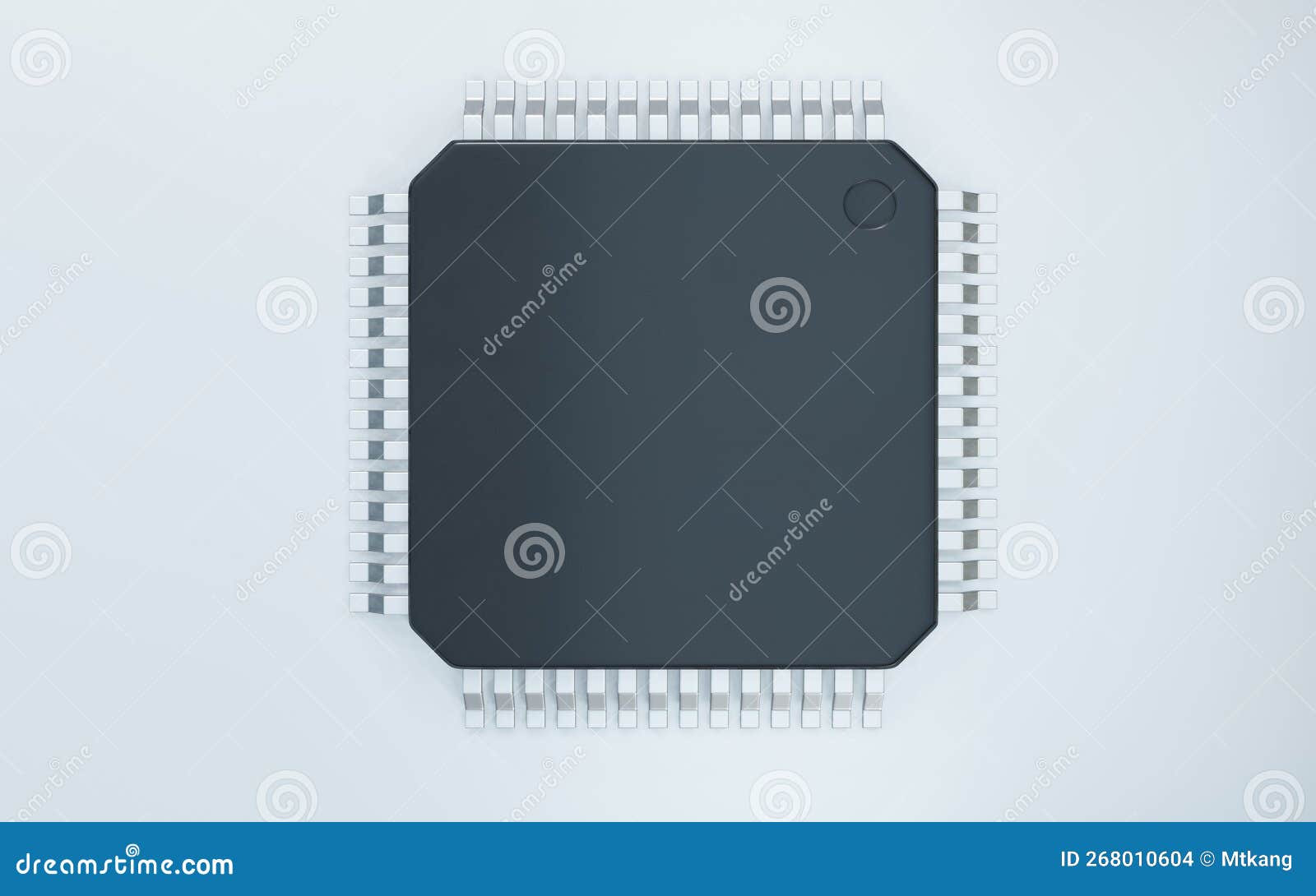 3d Render of Microchip or Semiconductor Chip, for Computing Stock Illustration - Illustration of ...