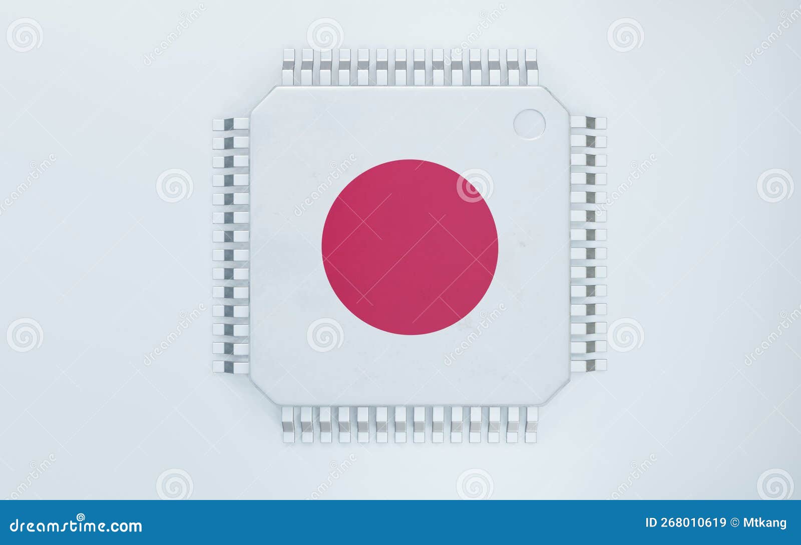 3d Render Of Microchip Or Semiconductor Chip For Computing Stock