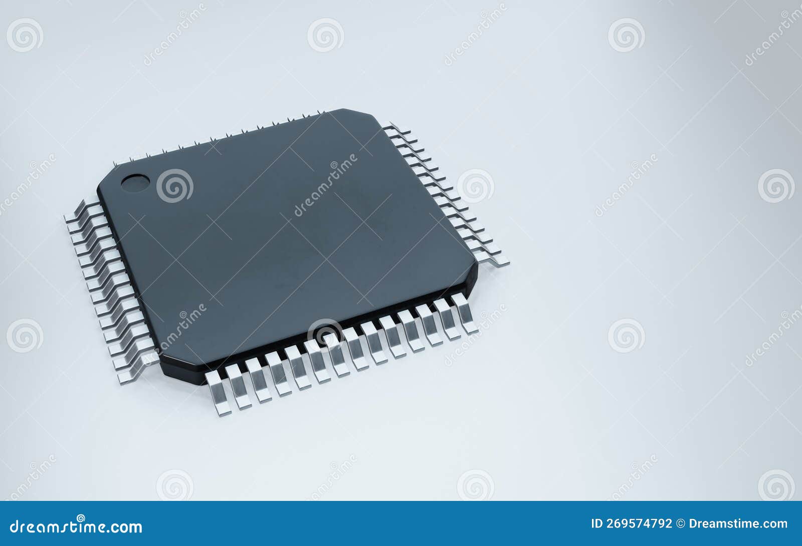 3d Render Of Microchip Or Semiconductor Chip For Computing Stock