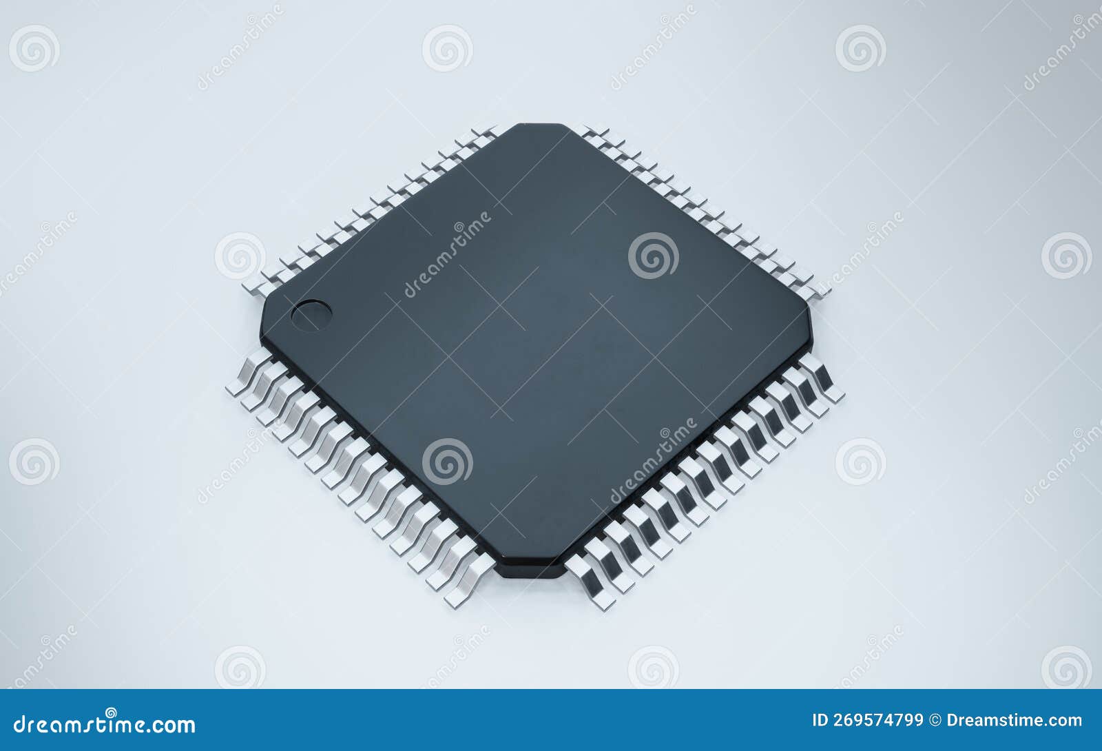 3d Render Of Microchip Or Semiconductor Chip For Computing Stock