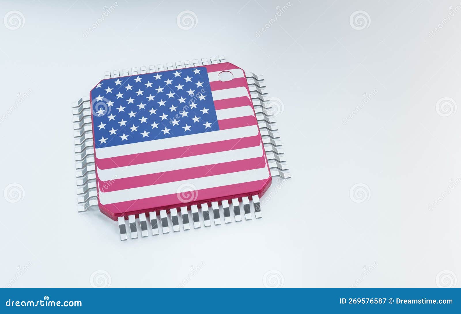 3d Render of Microchip or Semiconductor Chip, for Computing Stock Illustration - Illustration of ...