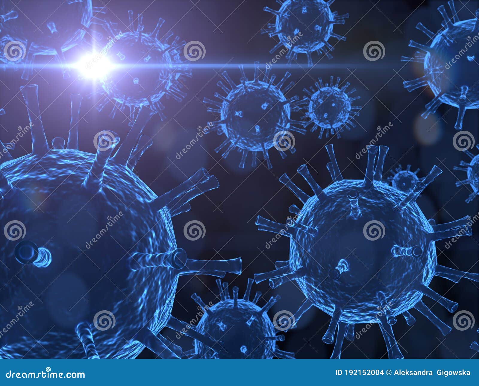 3d Render of Microscope Closeup of Virus Stock Illustration ...