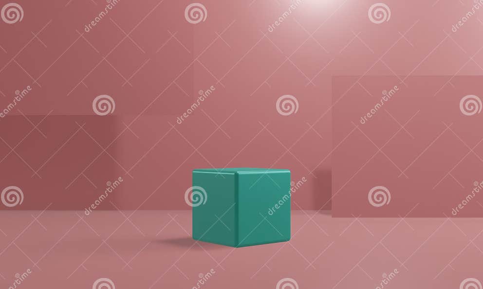 3d Render Minimal Abstract Cube Background Stock Illustration ...