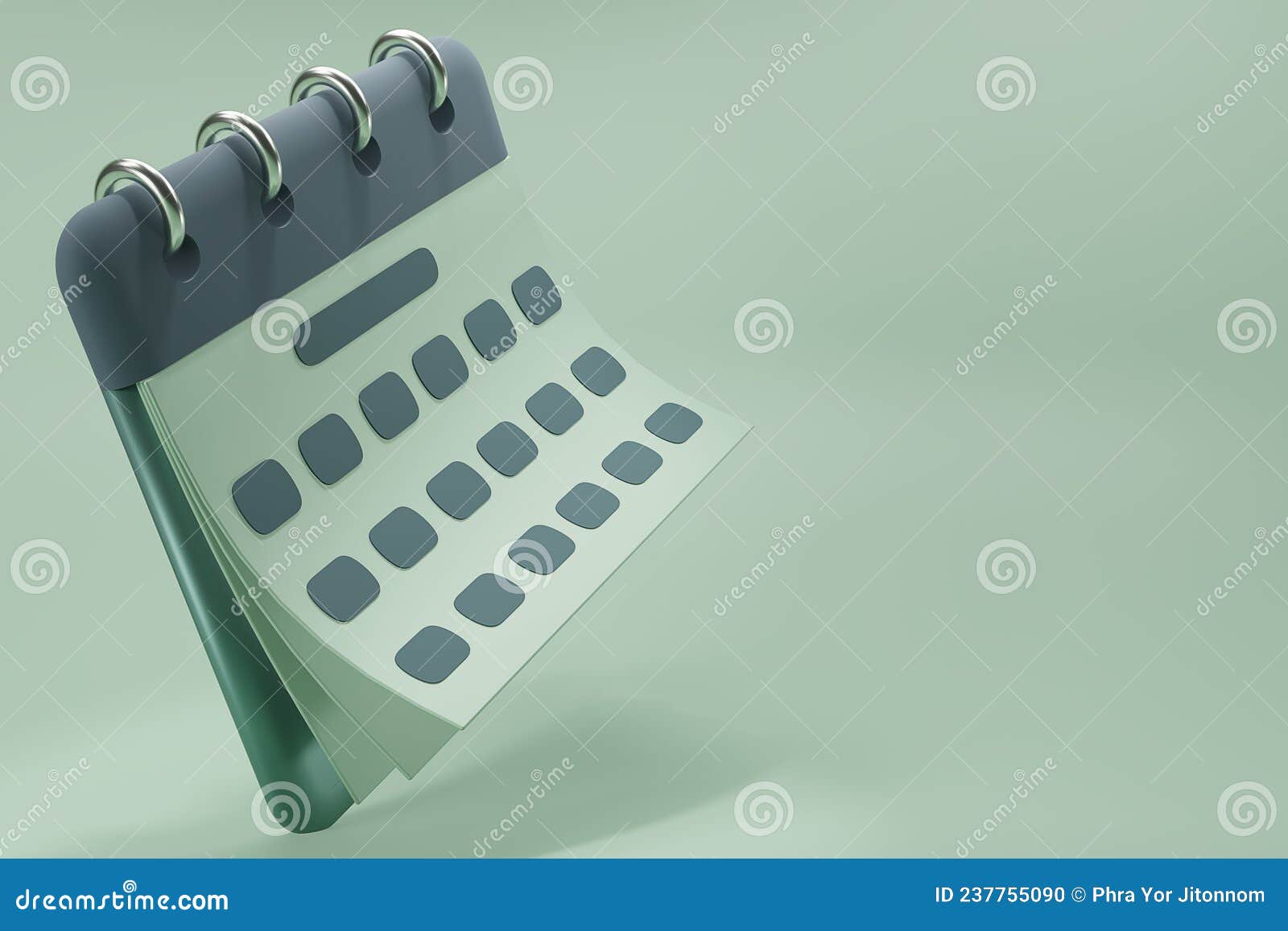 3D Render Minimal Green Note Icons Isolate on Soft Green Background ...