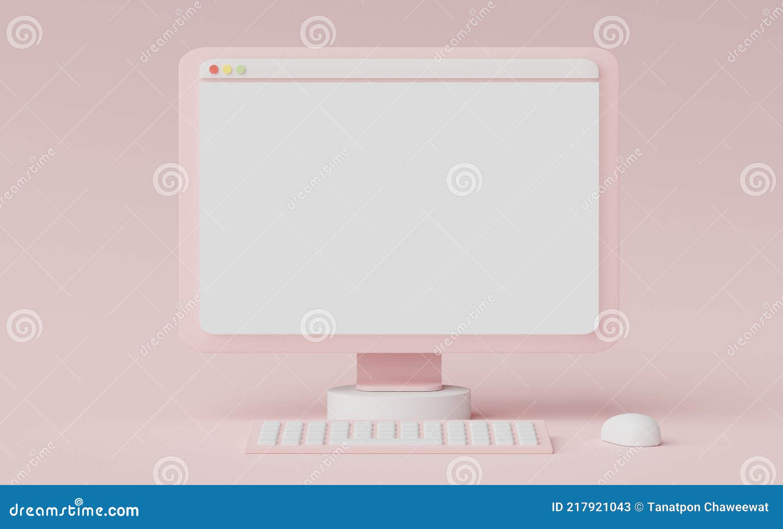 3d Render Minimal Mini Computer for Work Office with White Copy Space ...