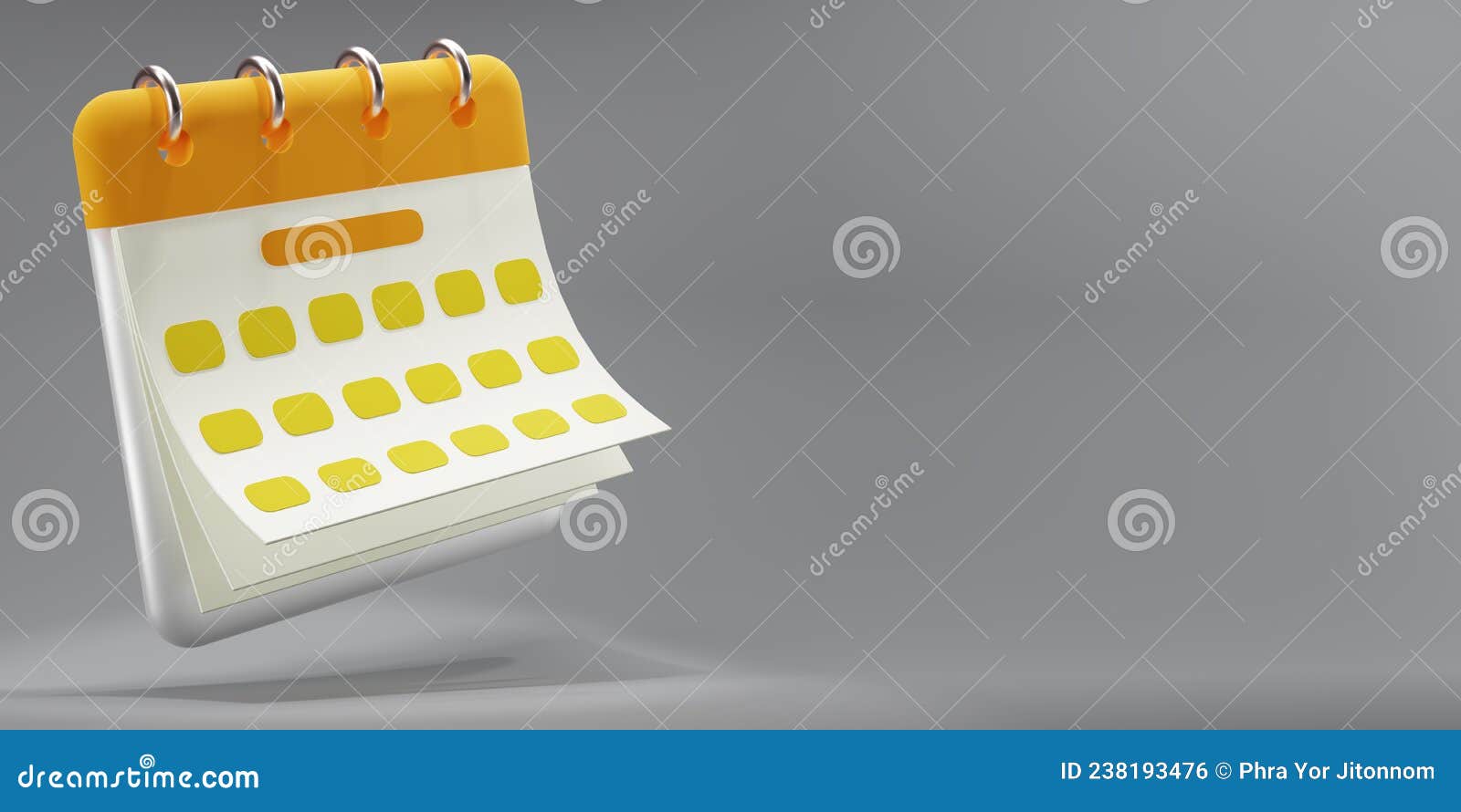 3D Render Minimal Yellow Note Icons Isolate on Gray Background with ...