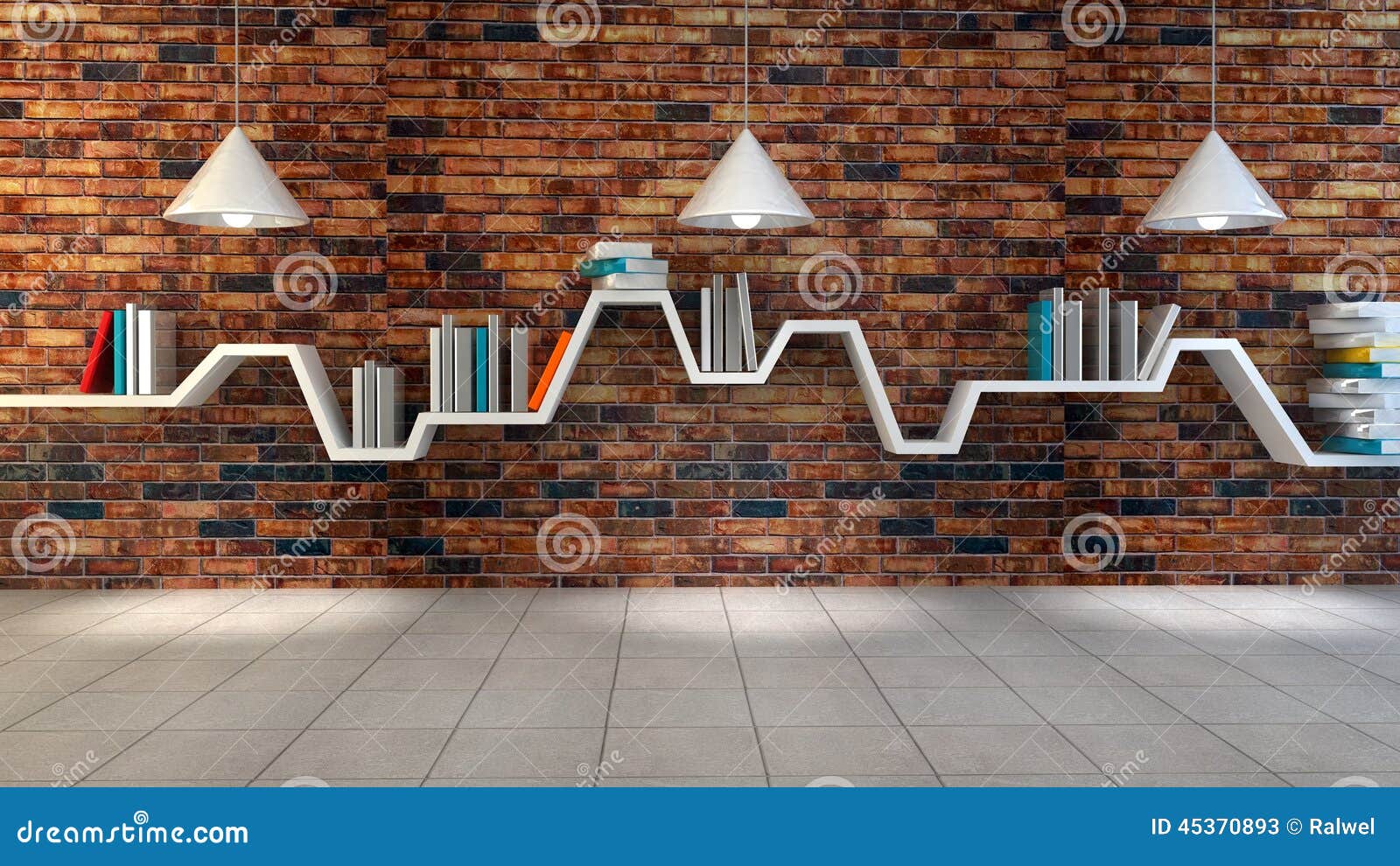 3d Render of Minimalist Shelf Stock Illustration - Illustration of ...