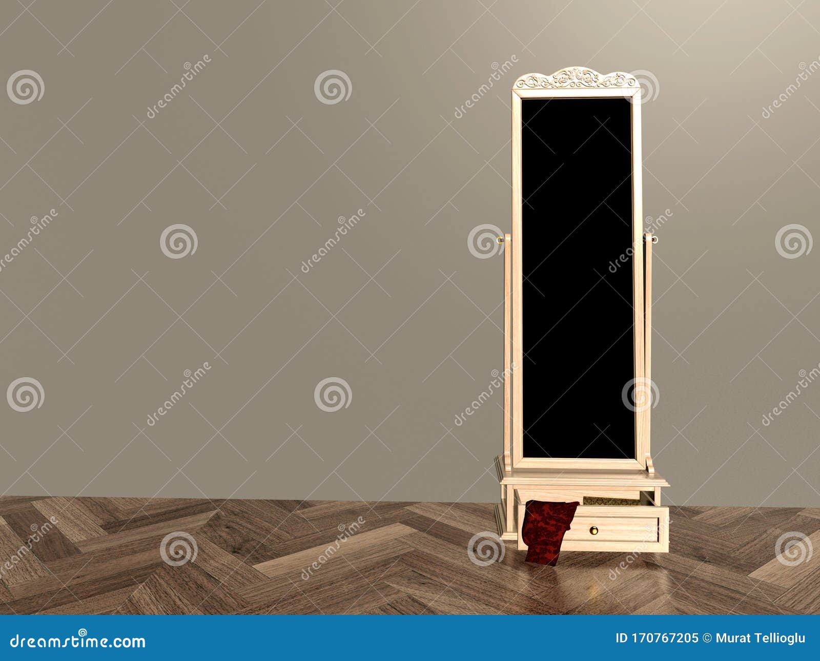 3d Render of Mirror at Home Stock Illustration - Illustration of ...