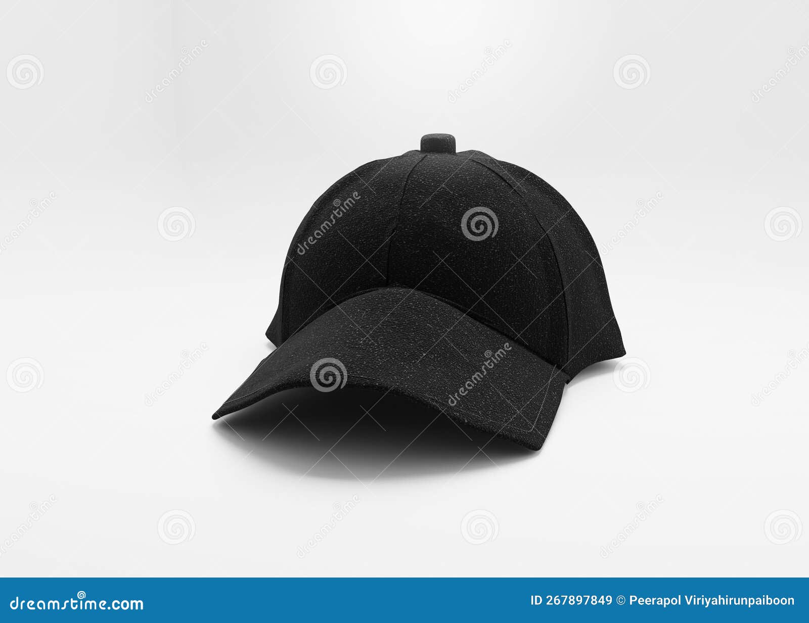 3d Render Mockup Cap Side View on White Background Stock Illustration ...