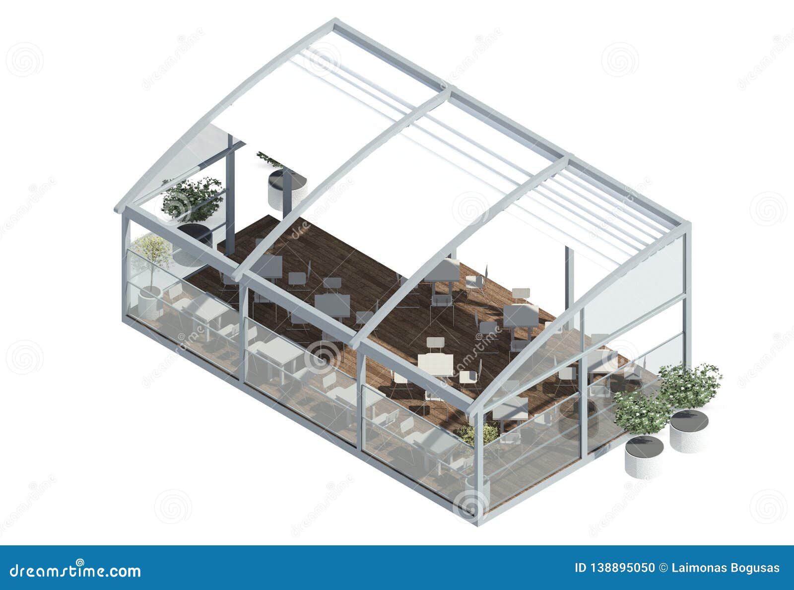 3D Render: Model of the Small Pavilion Stock Illustration ...