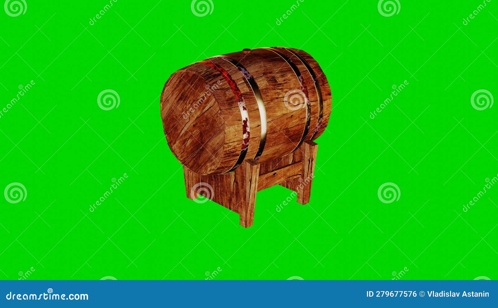 3d Render Model of a Wine Barrel Rotating on a Green Screen Stock ...