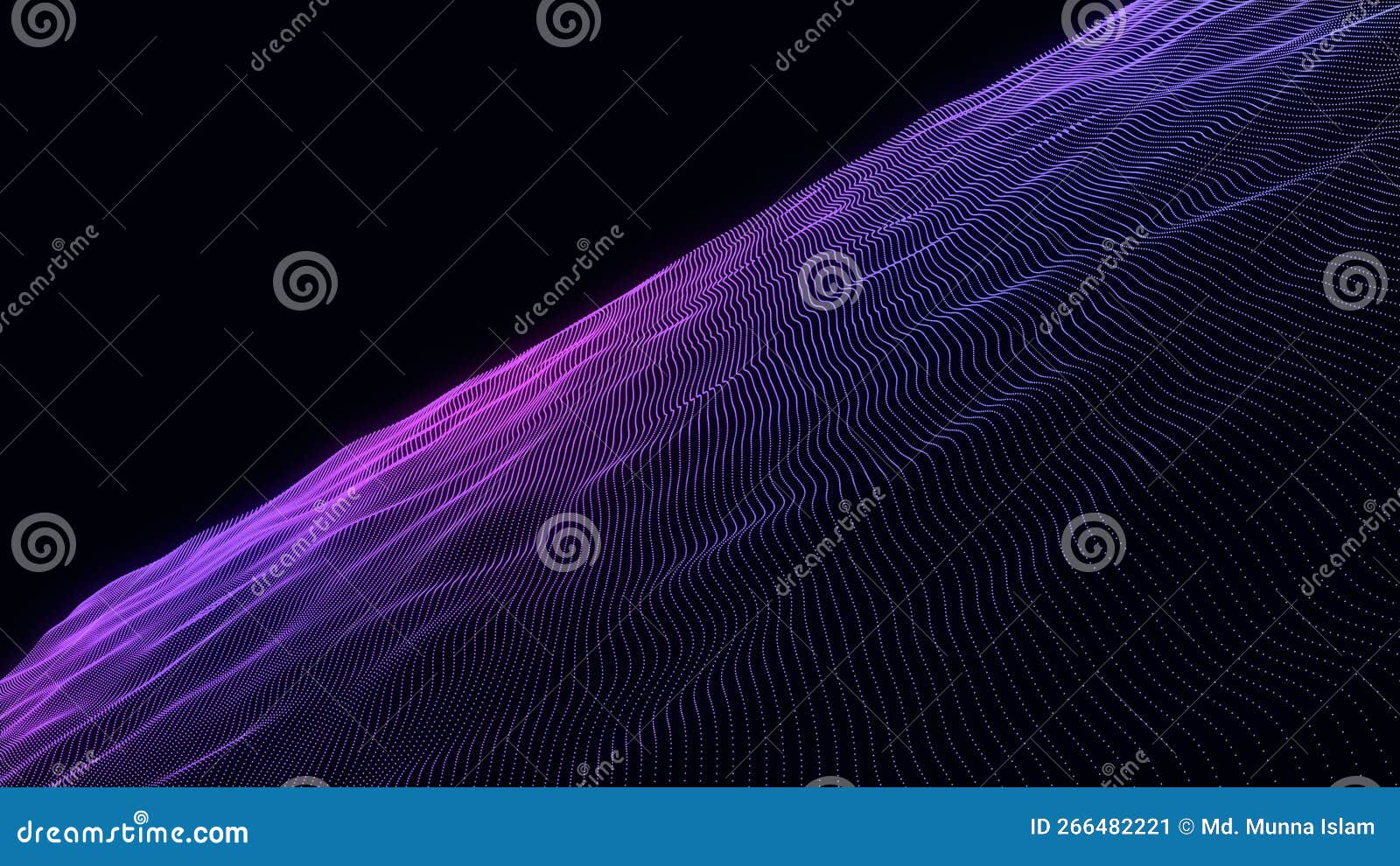 3D Render of a Modern Background with Flowing Particles. Network ...