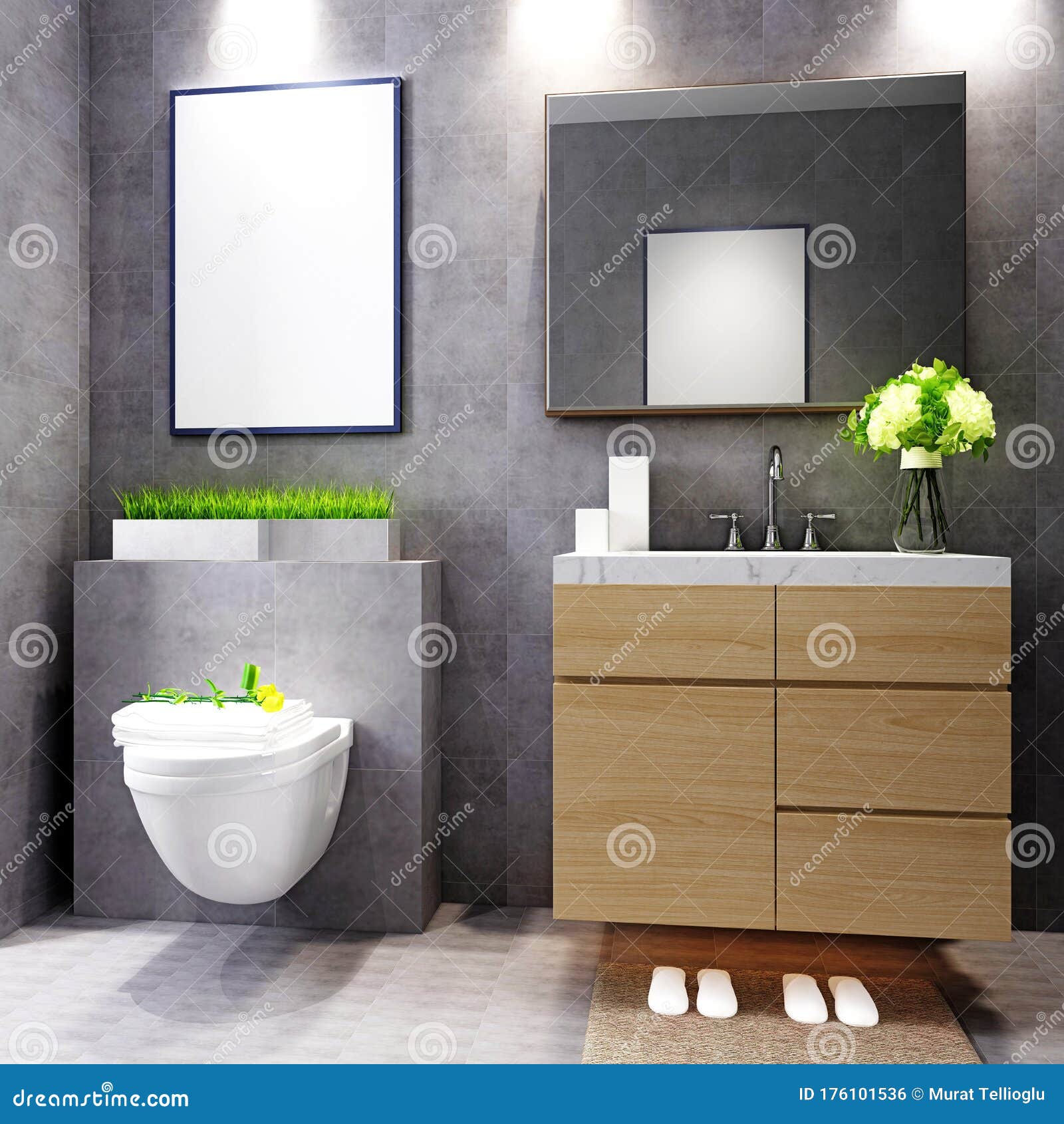 3d render of bathroom stock illustration. Illustration of degrees ...