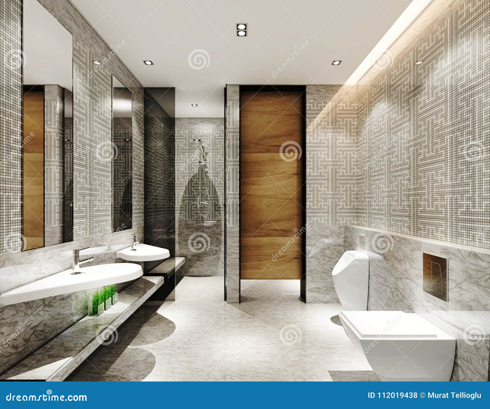 3d Render of Modern Bathroom Stock Illustration - Illustration of ...