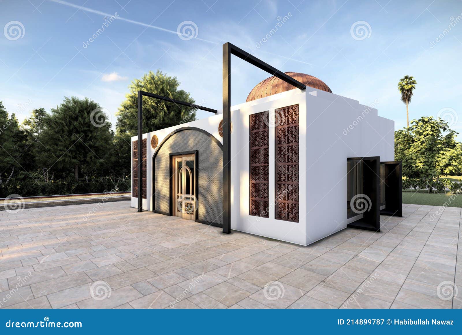 Mosque 3d Design â€“ Beautiful Masjid Stock Illustration - Illustration ...