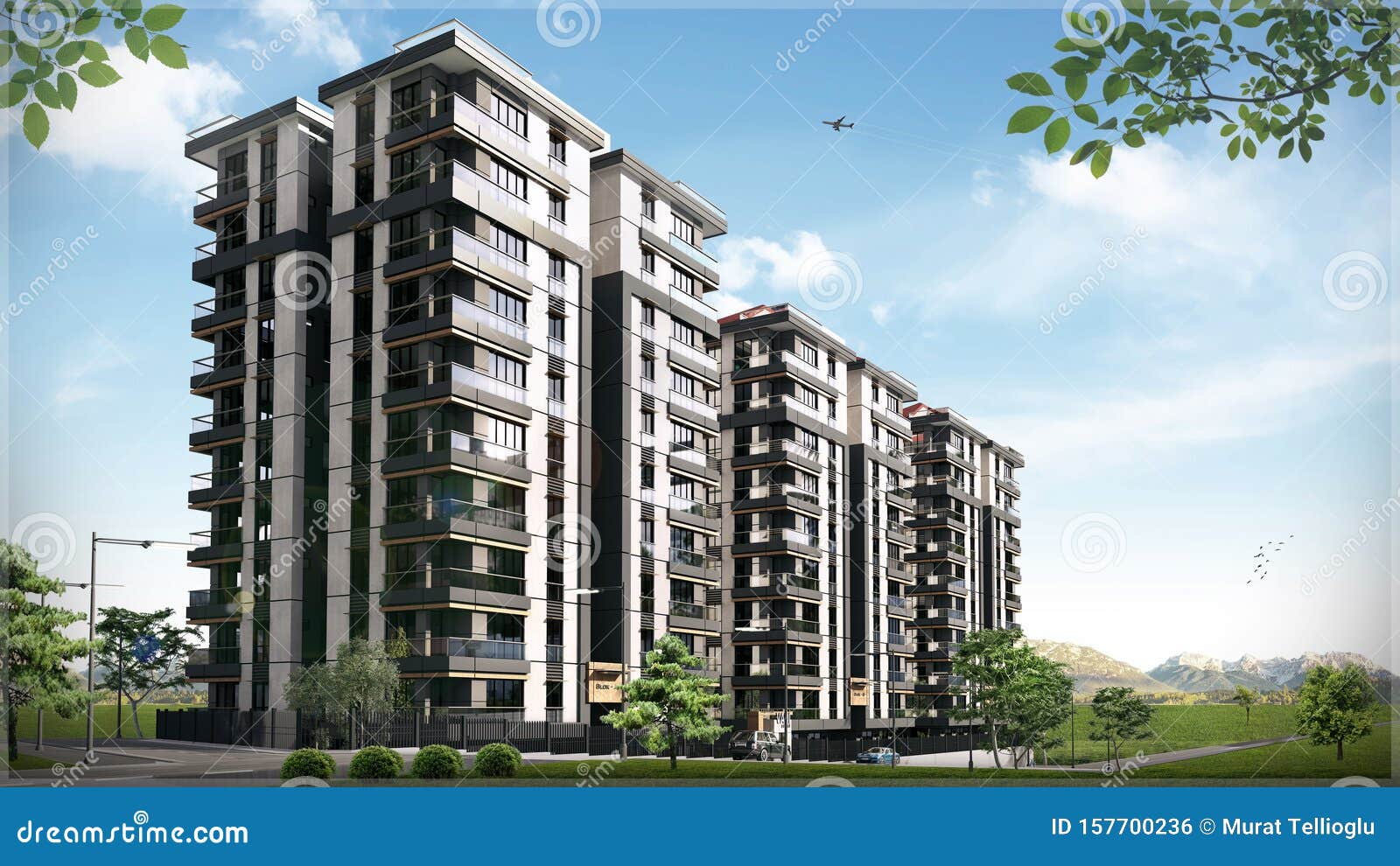 3d Render of Modern Buildings Stock Illustration - Illustration of ...