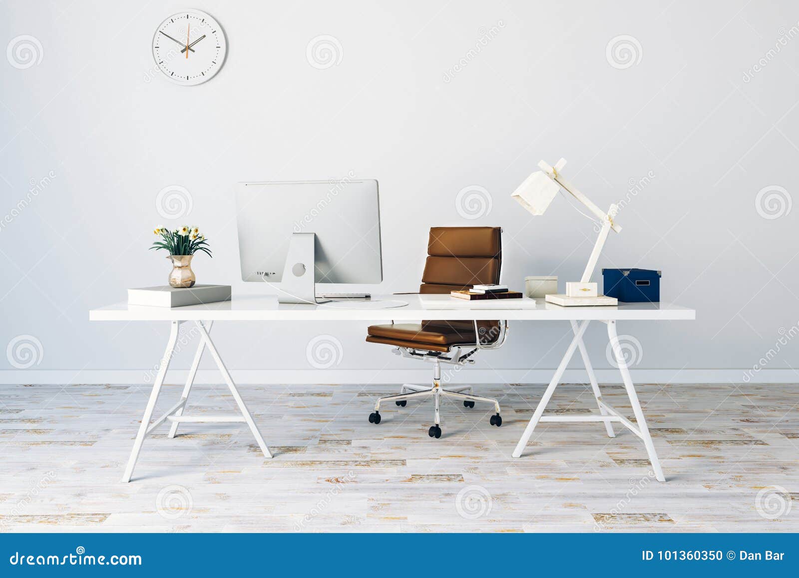 3d Render of Modern Computer Workplace Stock Illustration ...
