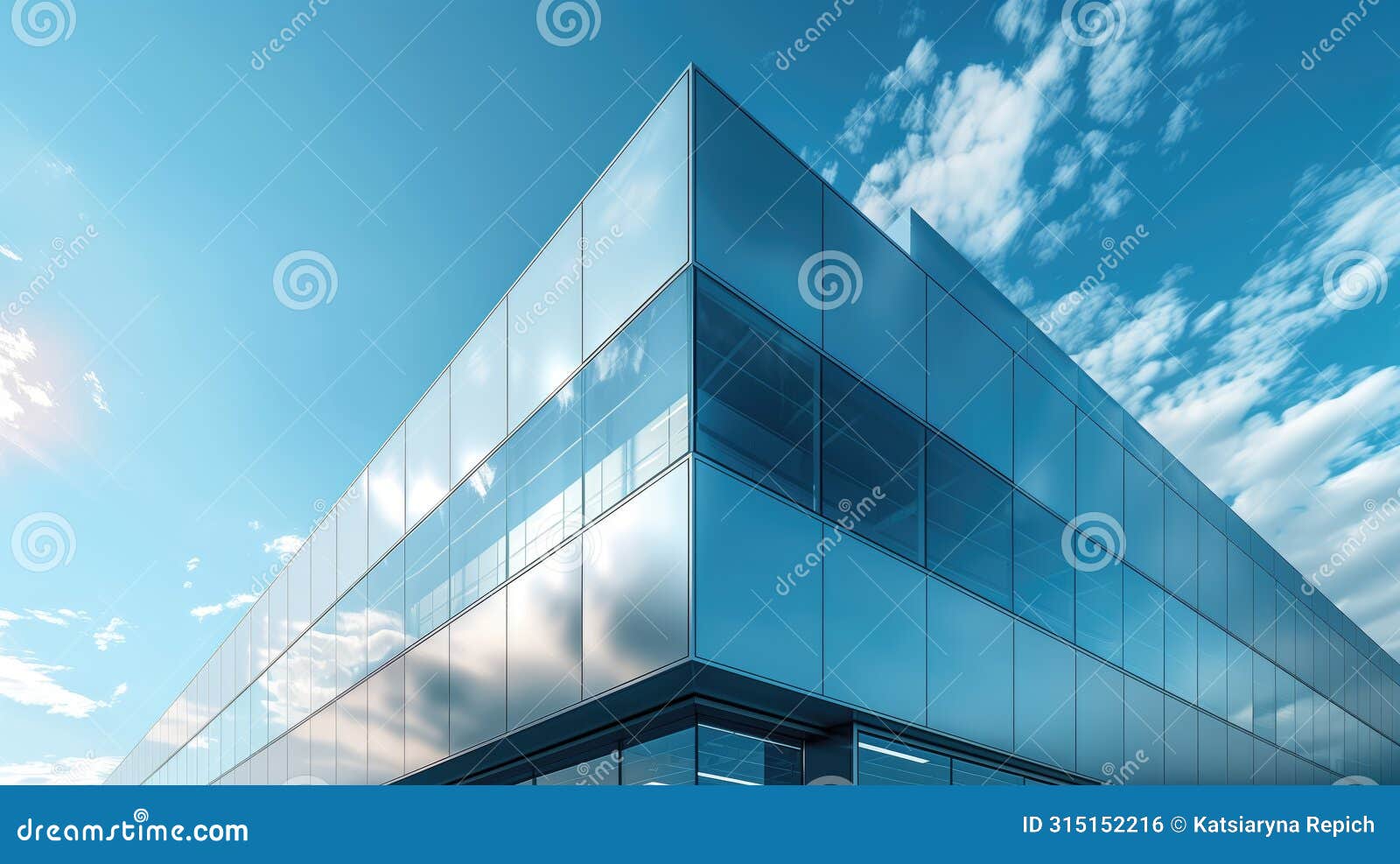3d Render of Modern Data Center Office Building with Glass Facade and ...