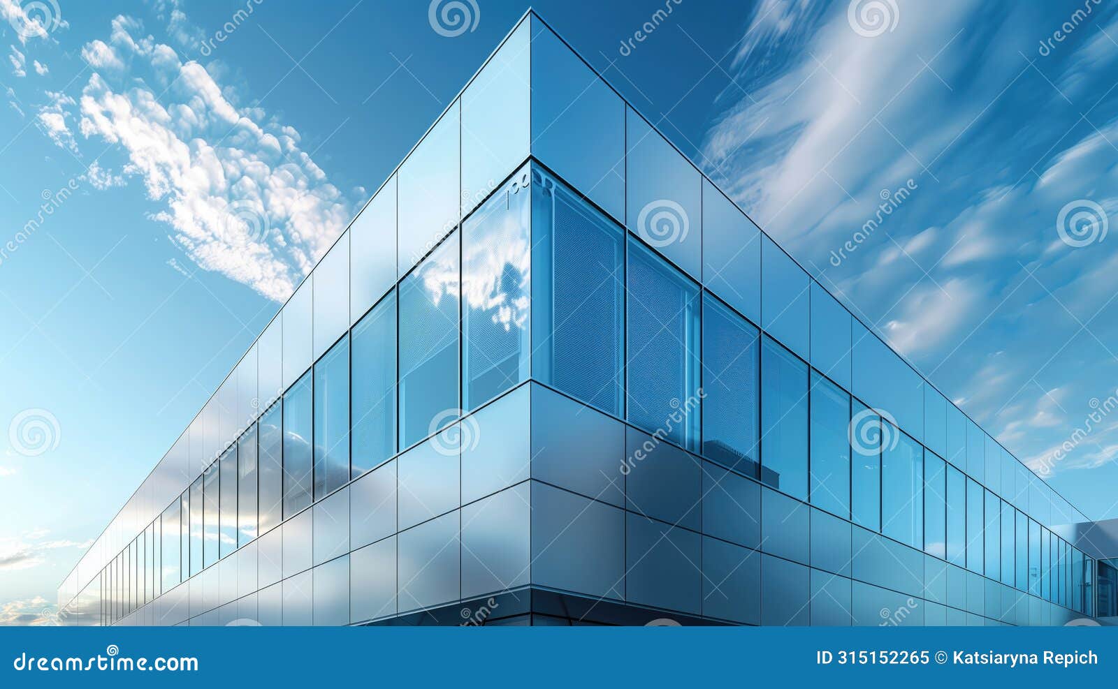 3d Render of Modern Data Center Office Building with Glass Facade and ...