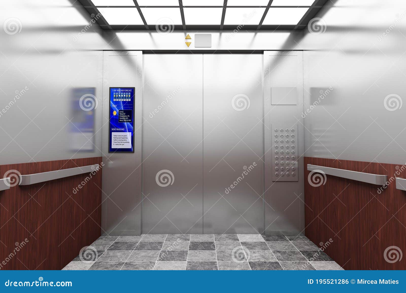 3D Render of a Modern Elevator Stock Illustration - Illustration of ...