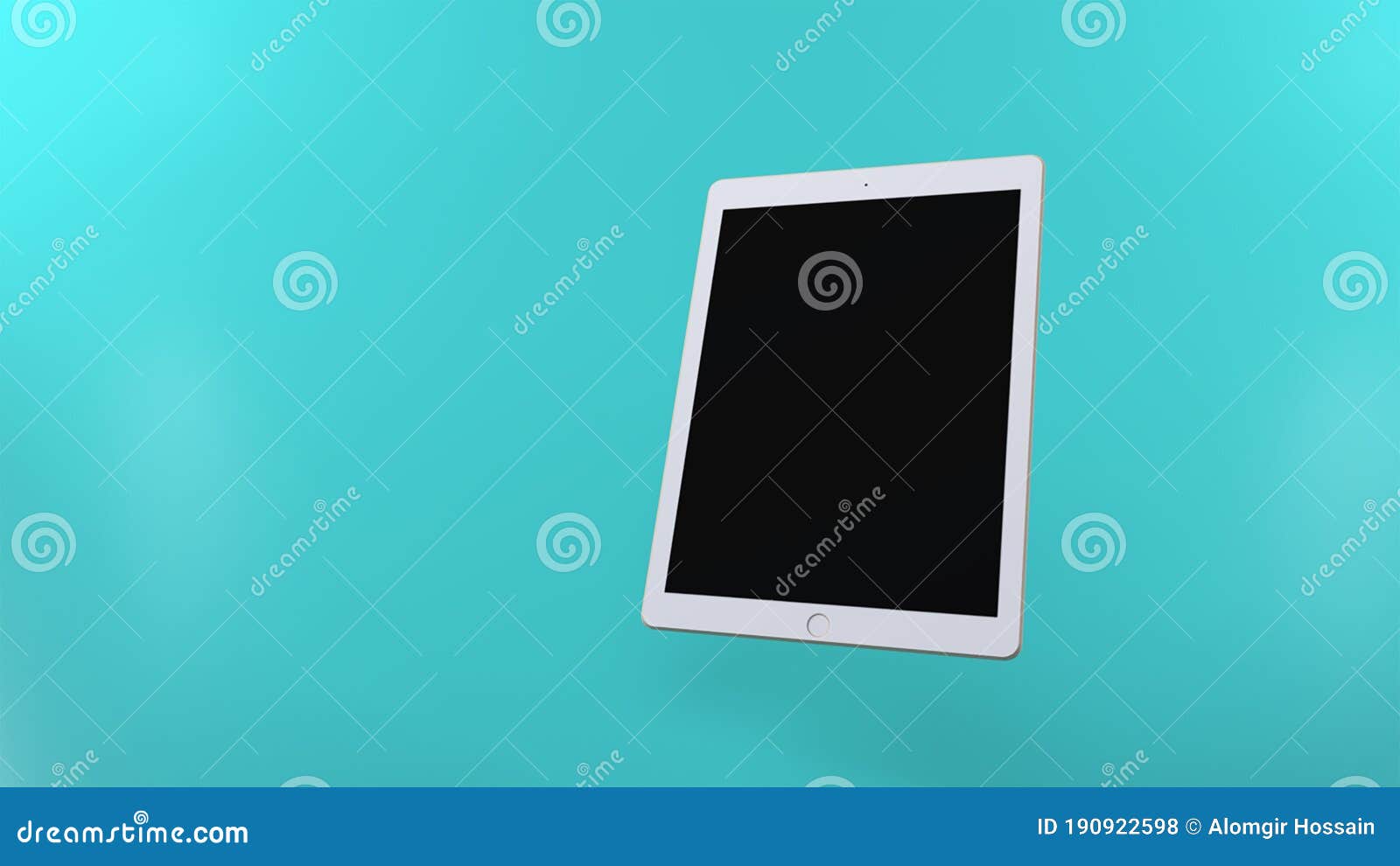 3d Render Modern Frameless Tablet Mockup Blank Screen Template ...