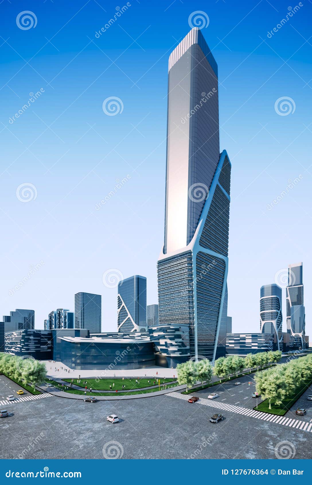 3d Render of Modern Glass Buildings Stock Illustration - Illustration ...