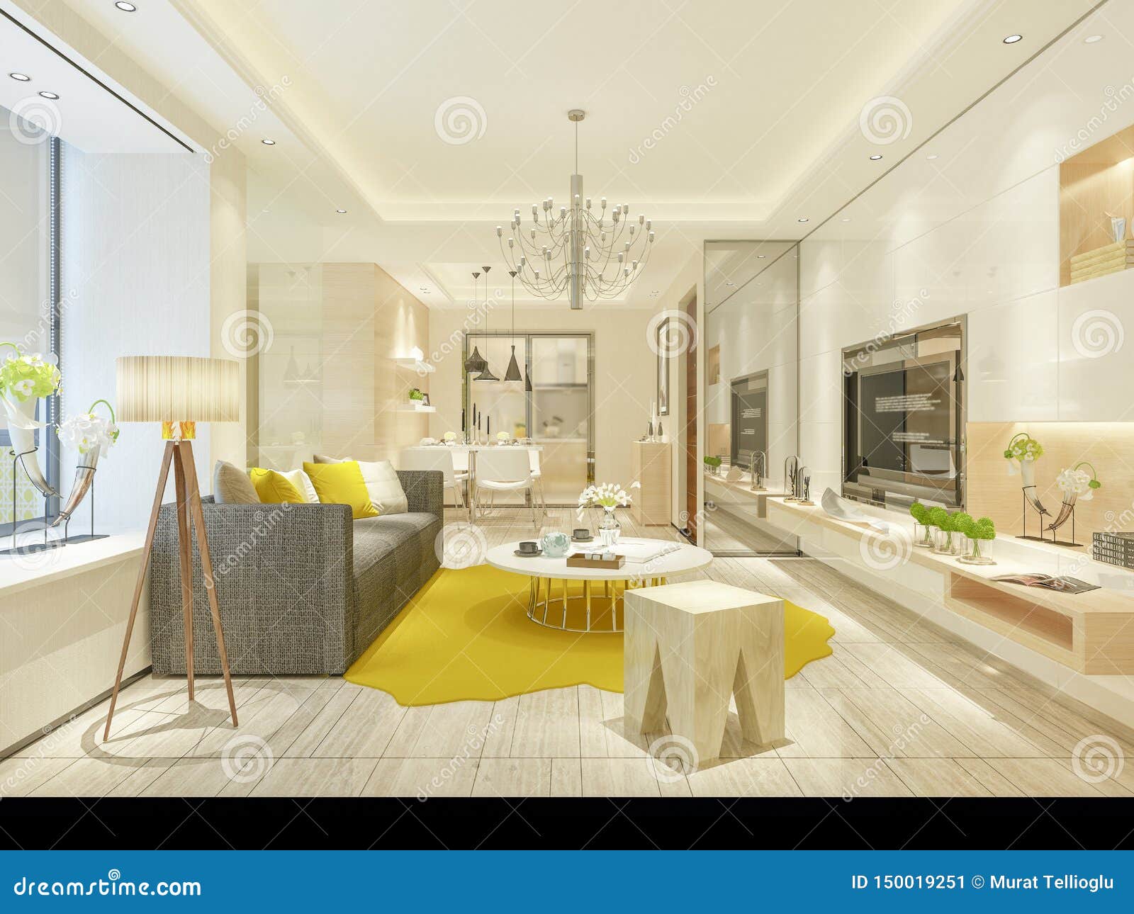 3d render of living room stock illustration. Illustration of apartment ...