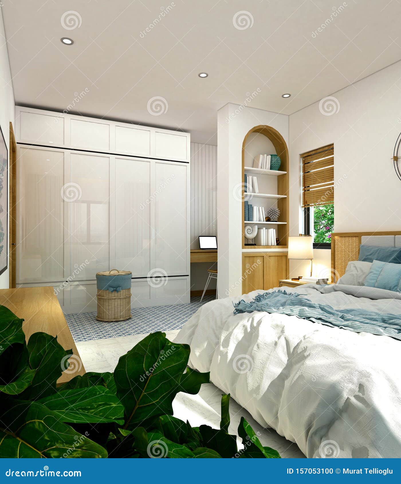 3d render hotel room stock illustration. Illustration of apartment ...