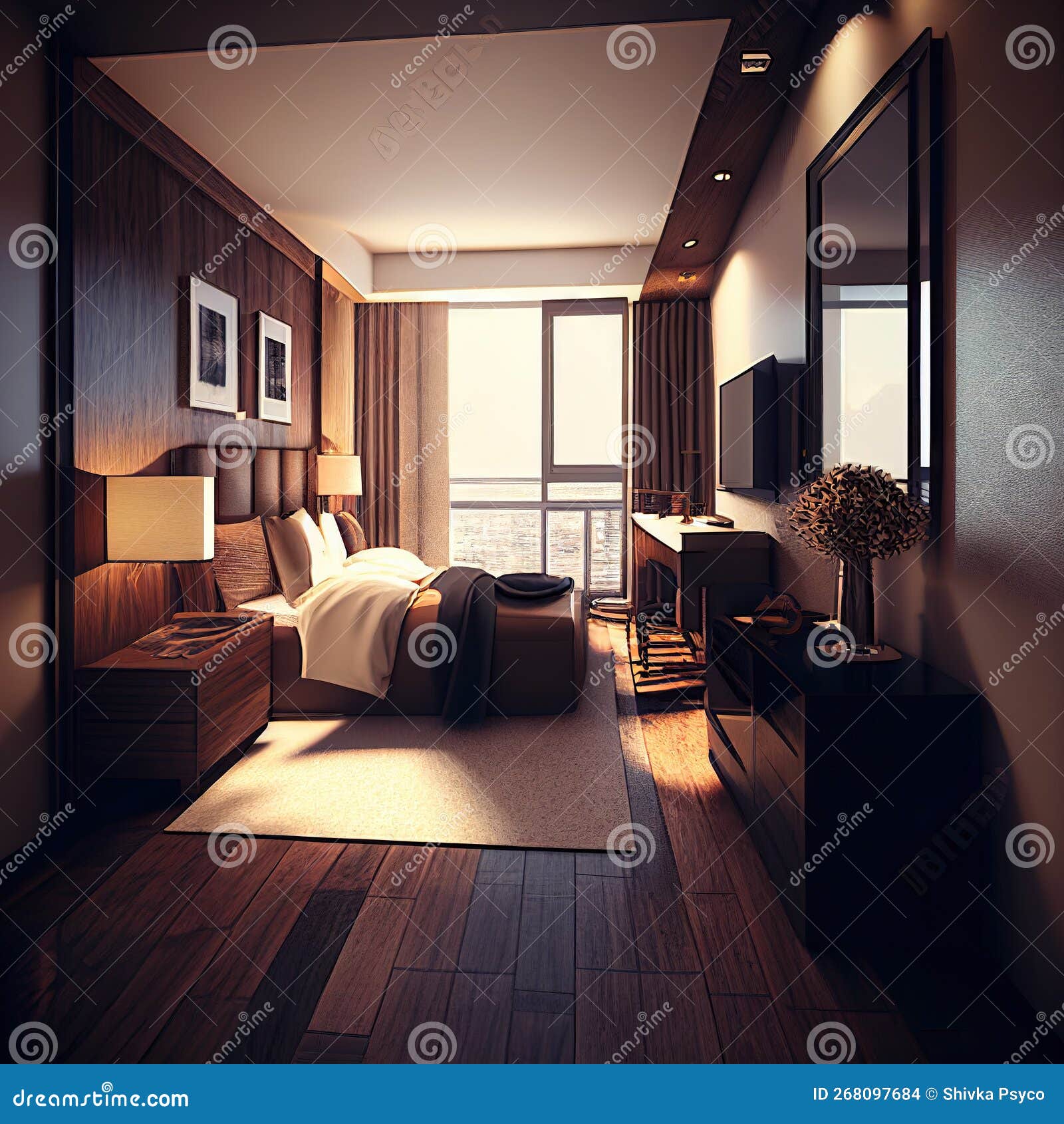 3d Render Modern Hotel Room Beautiful Hotel View Generative AI Stock ...