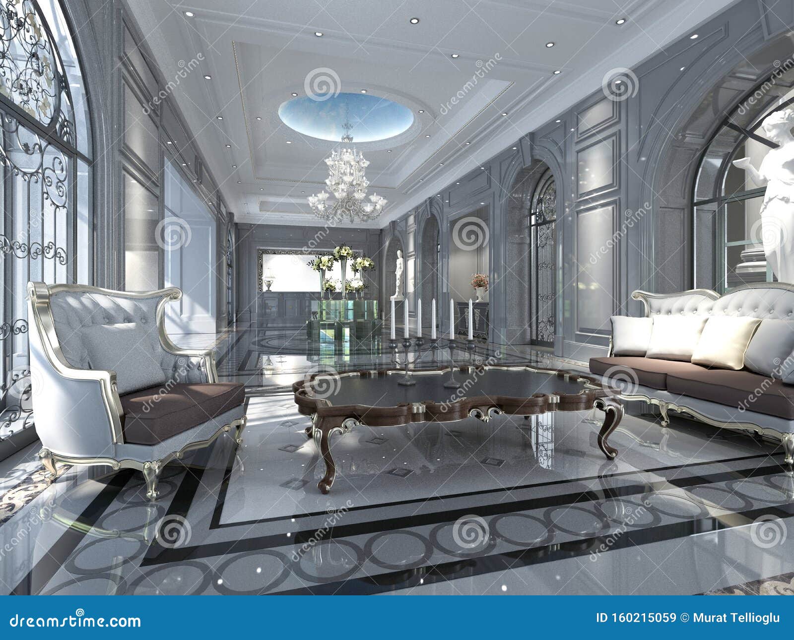 3d Render Modern House Interior Stock Illustration - Illustration of ...