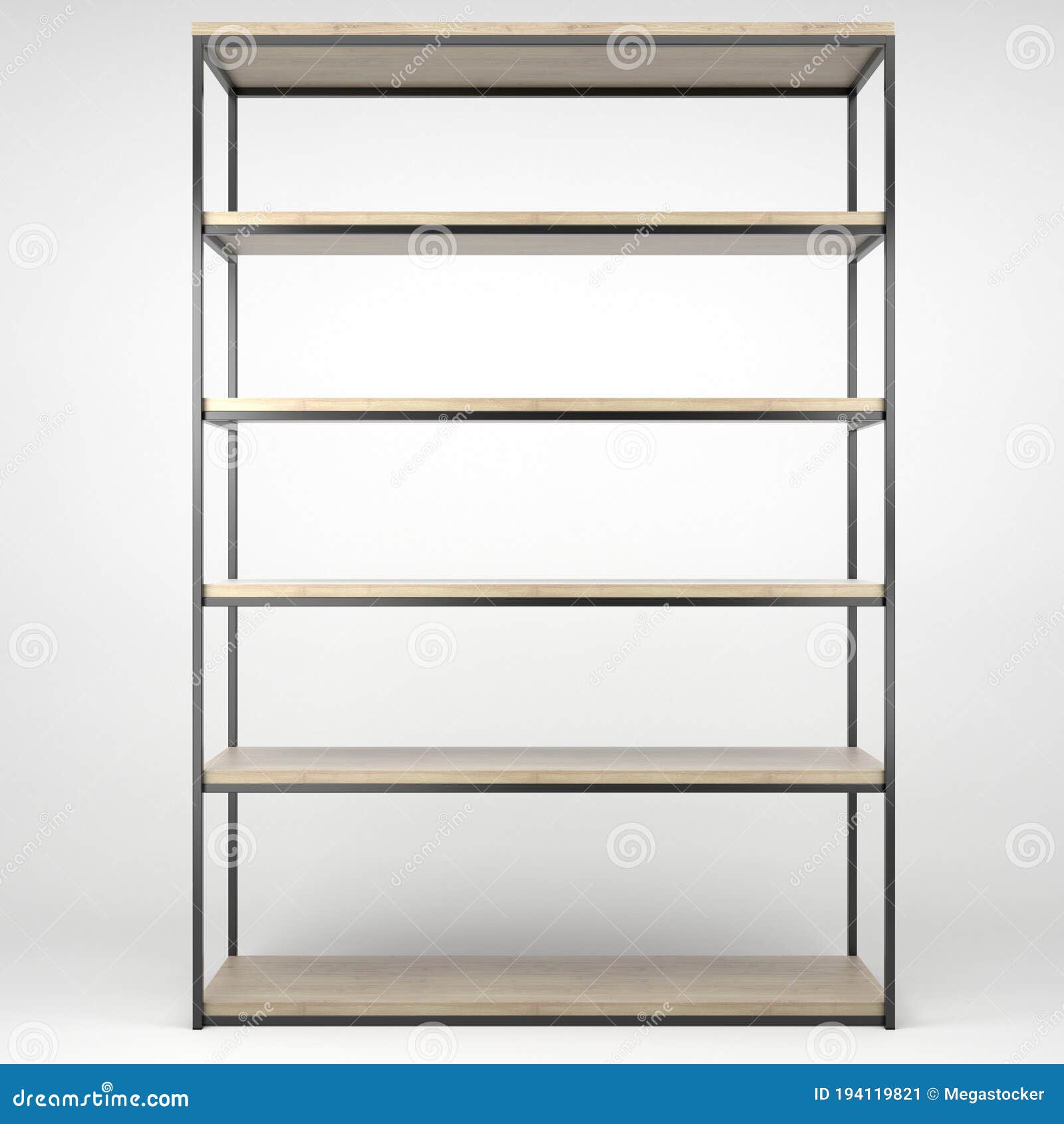 3d Illustration of a Modern Loft-style Rack Stock Illustration ...