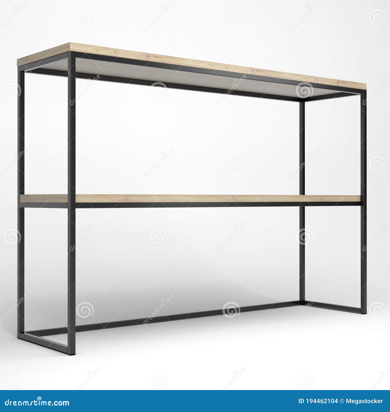 3d Illustration of a Modern Loft-style Rack Stock Illustration ...