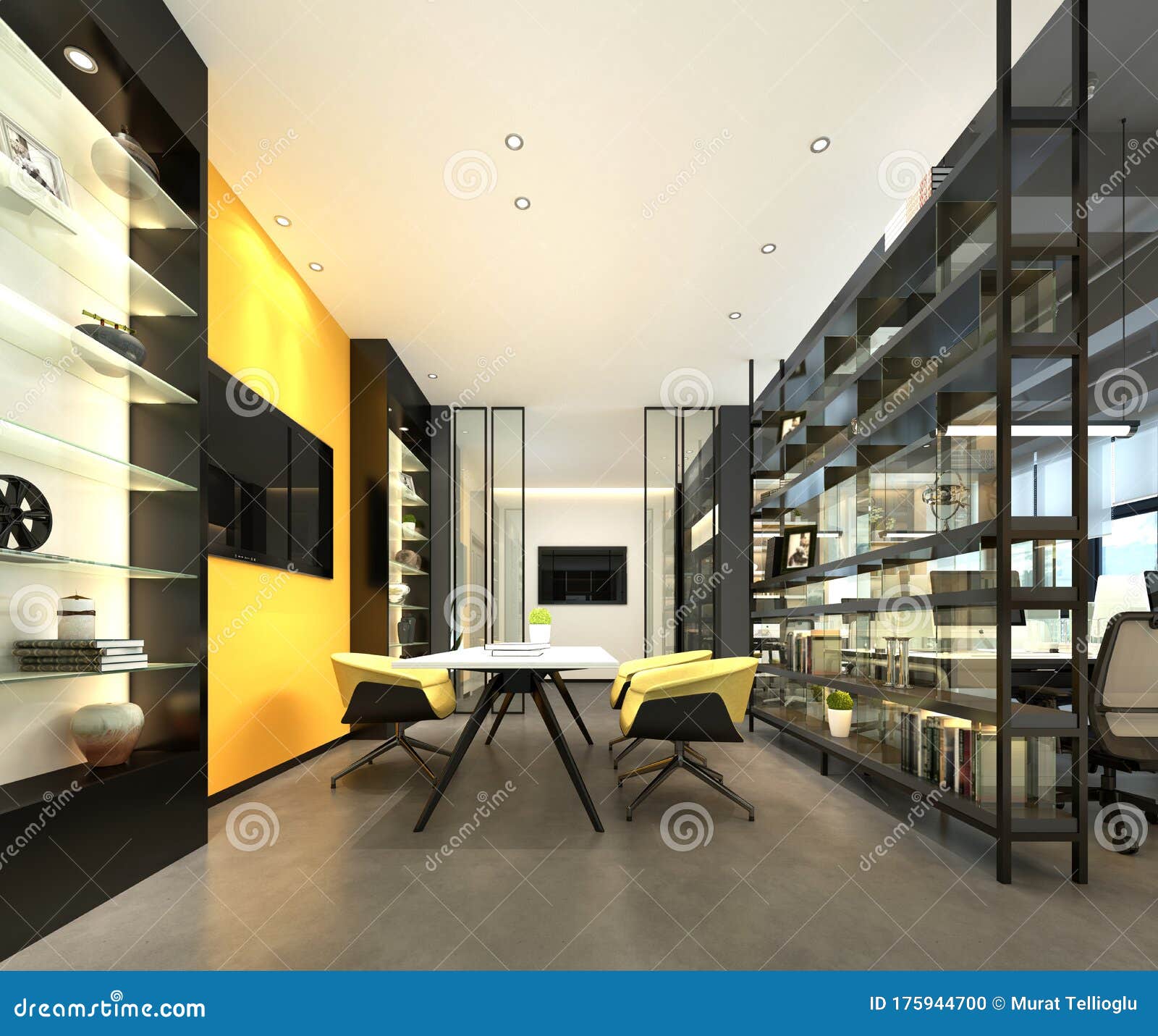 3d render of modern office stock illustration. Illustration of market ...