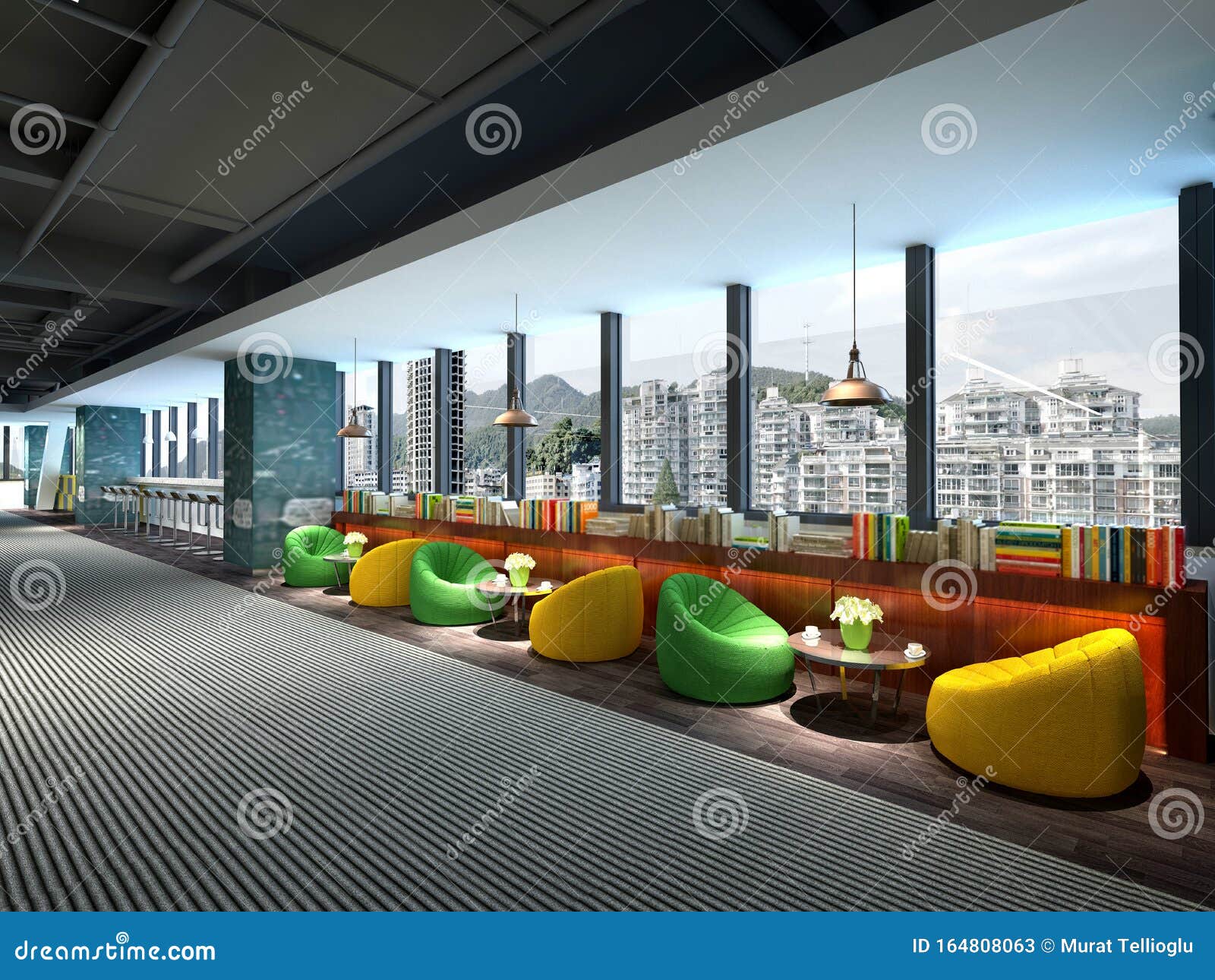 3d Render of School Interior Stock Illustration - Illustration of ...