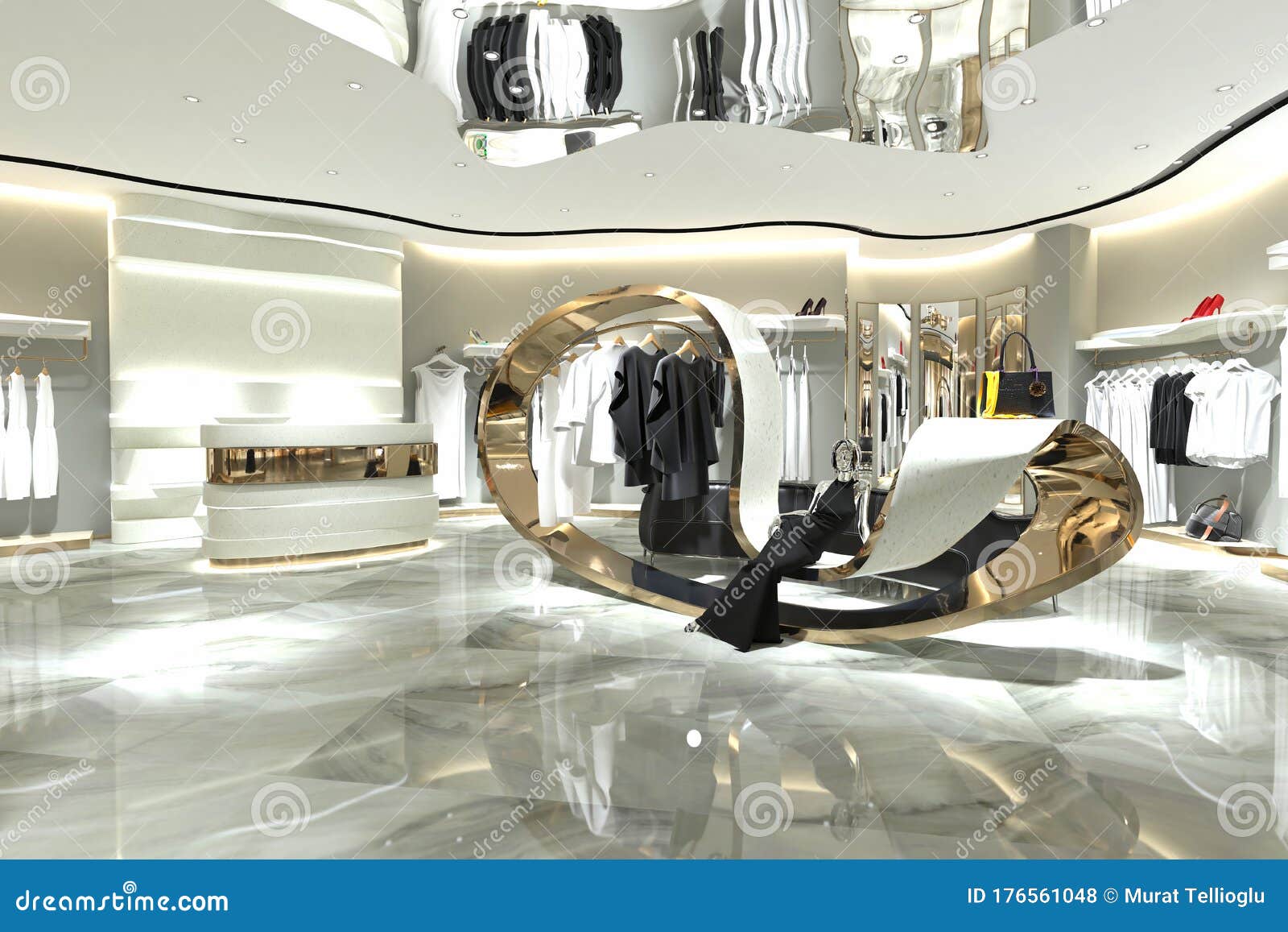 3d render of modern shop stock illustration. Illustration of commerce ...