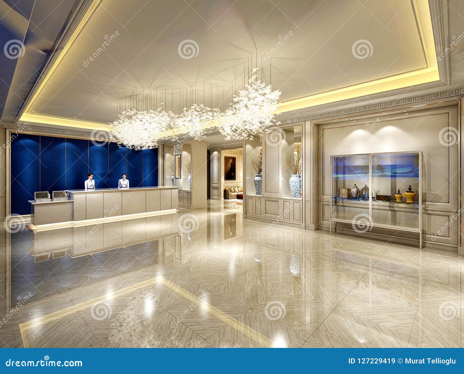 3d render of hotel lobby stock illustration. Illustration of copy ...