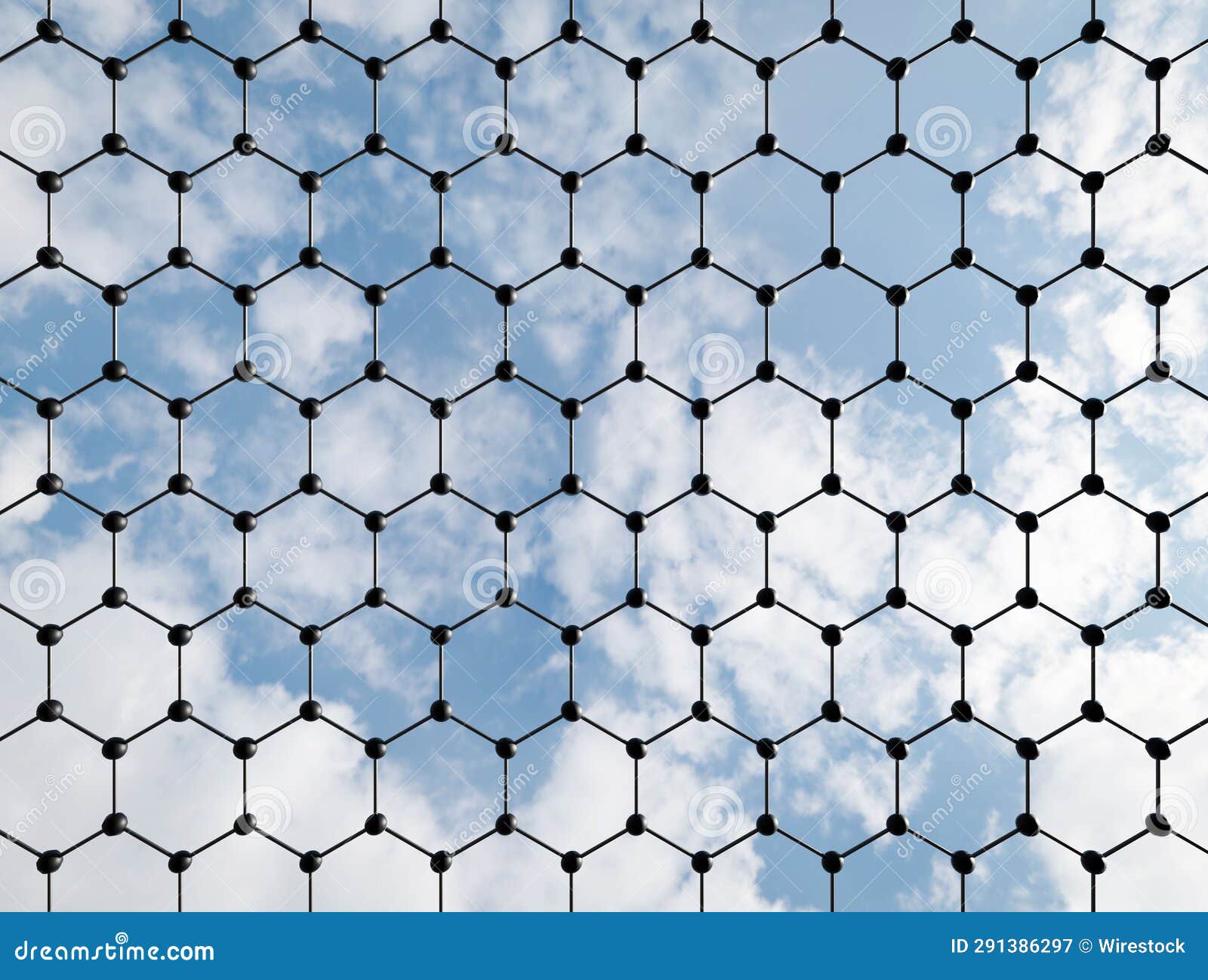 3D Render of a Molecular Model of a Graphene Sheet Stock Illustration ...