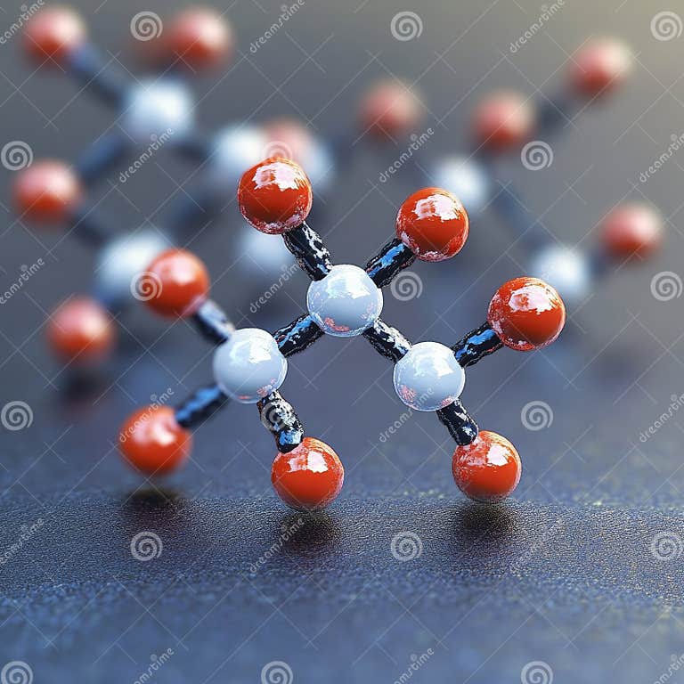 3D Render, Molecule Models on Dark Grey Background. Isolated, Concept ...