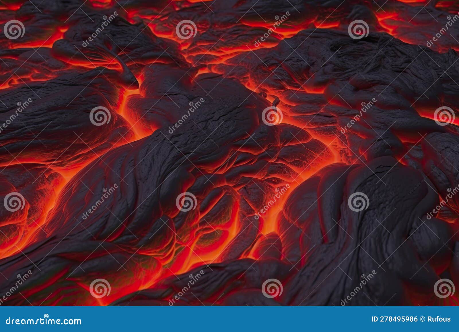 3D Render Molten Lava Texture Background. Lava Was in the Cracks of the ...
