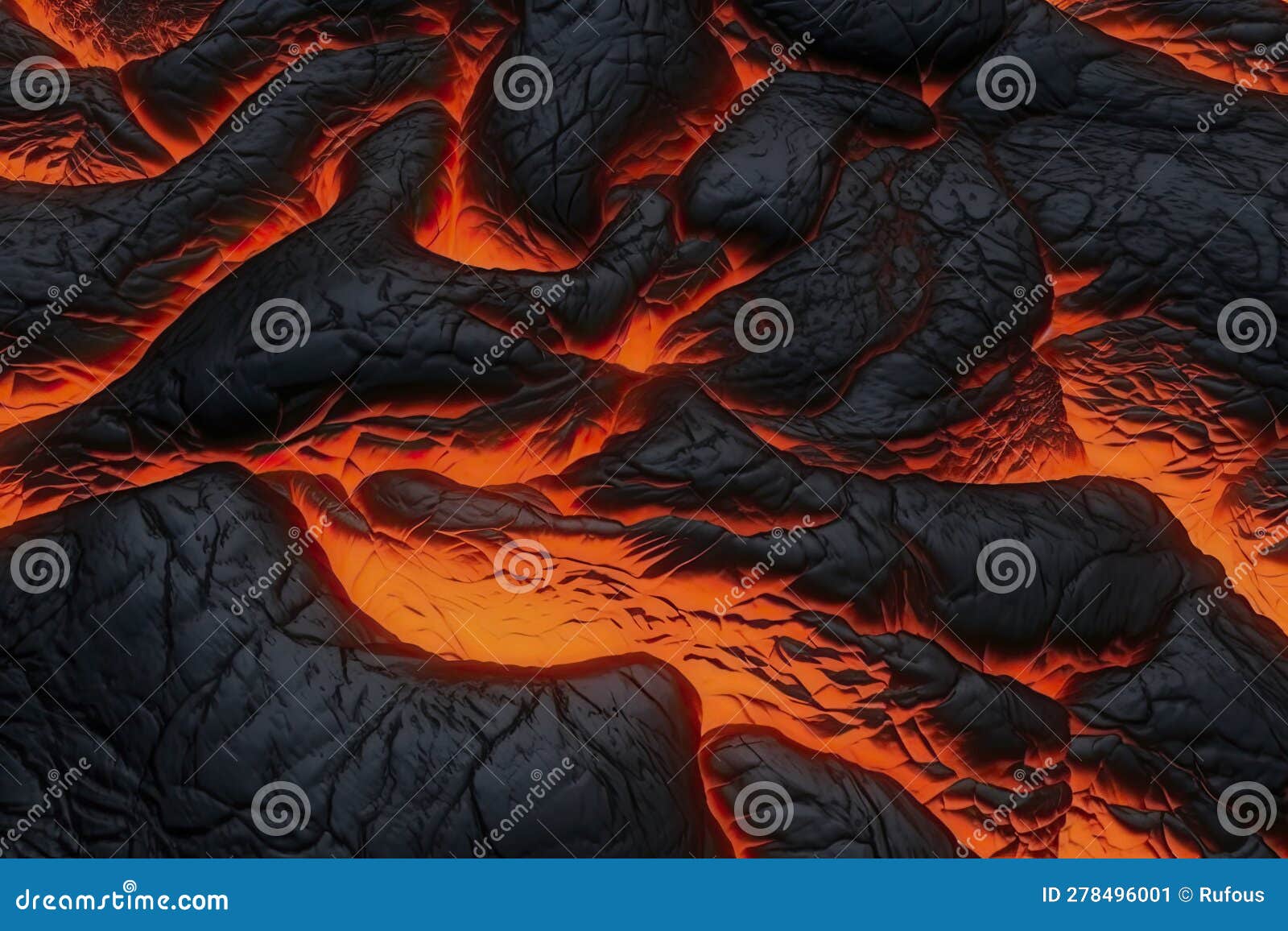3D Render Molten Lava Texture Background. Lava Was in the Cracks of the ...