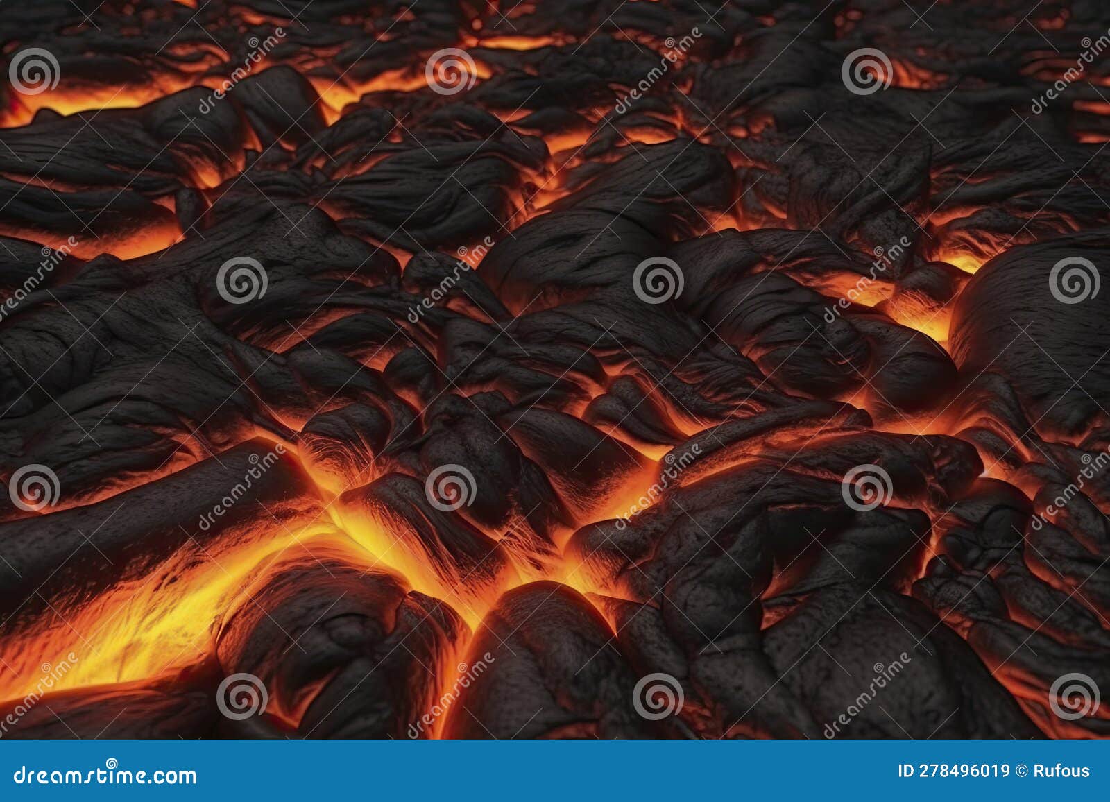 3D Render Molten Lava Texture Background. Lava Was in the Cracks of the ...