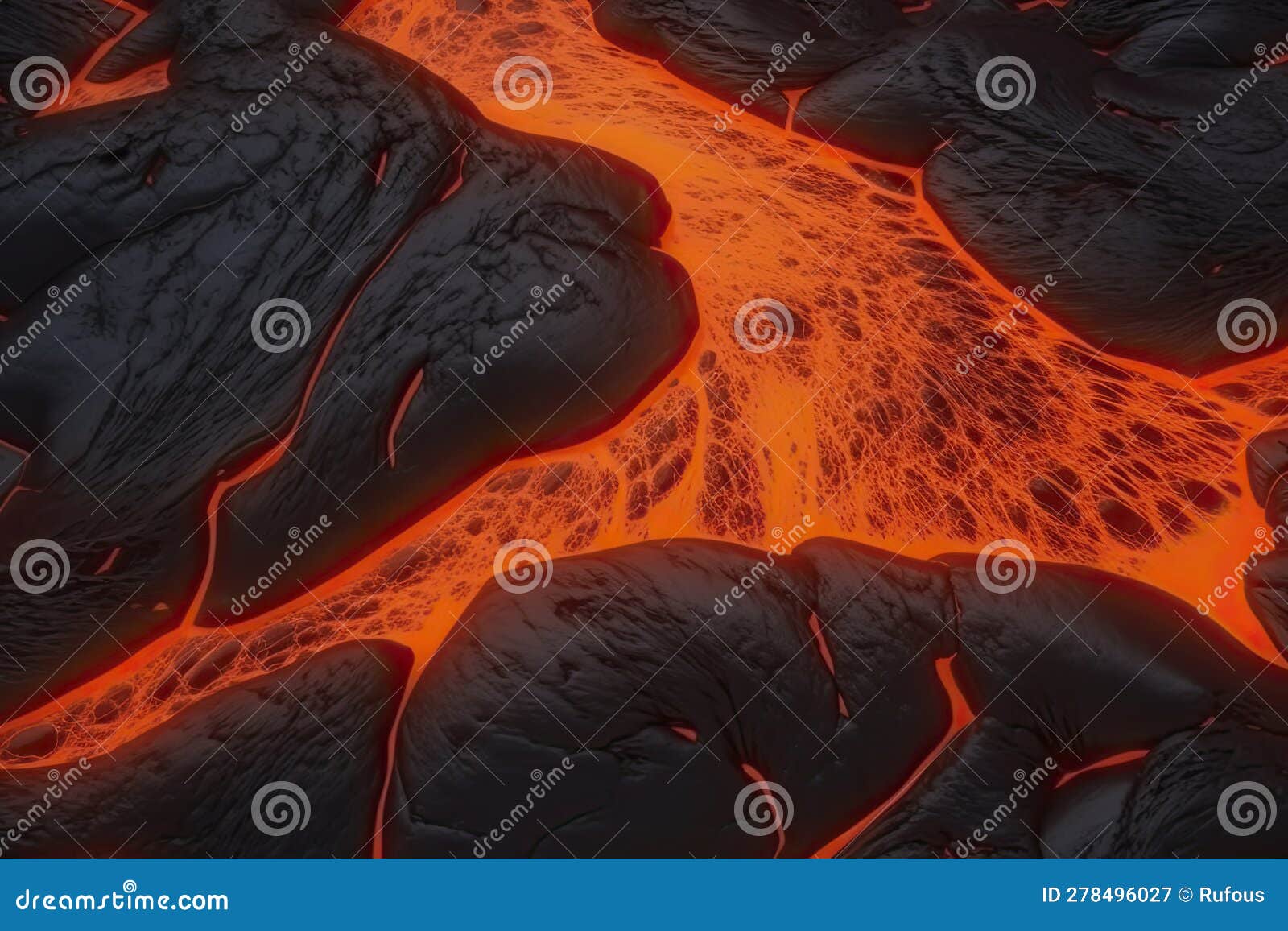 3D Render Molten Lava Texture Background. Lava Was in the Cracks of the ...