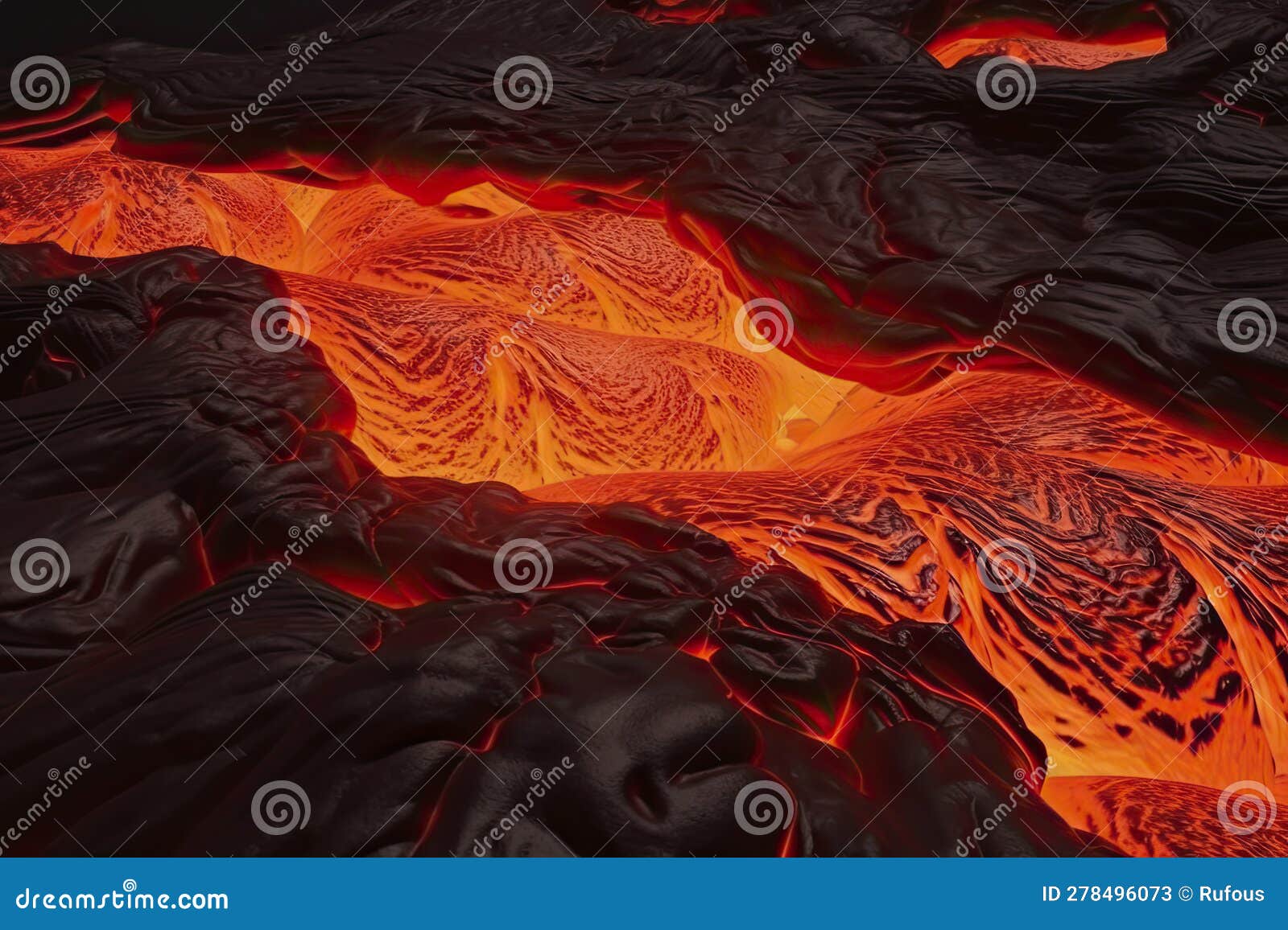 3D Render Molten Lava Texture Background. Lava Was in the Cracks of the ...